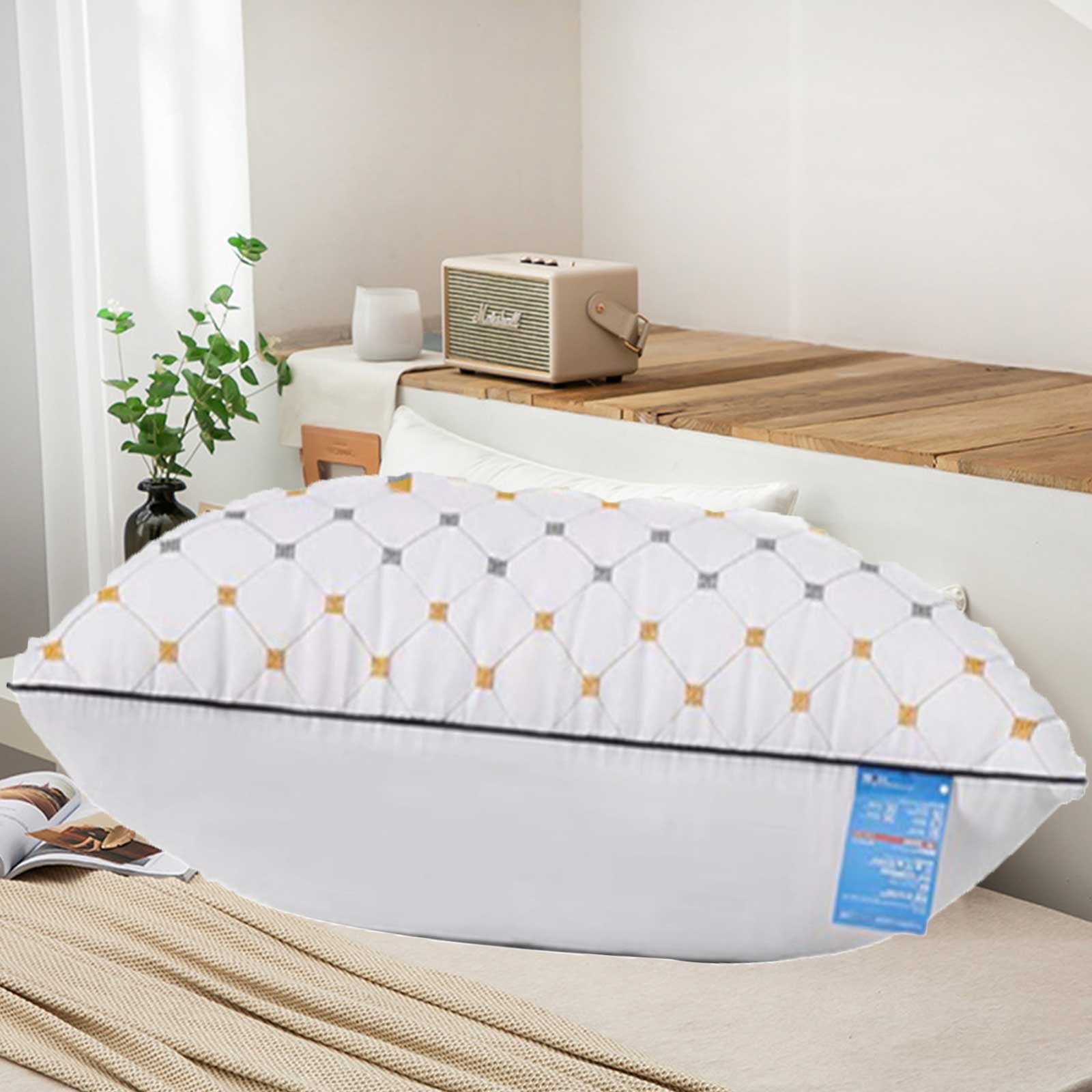 Hotel-Grade Cotton Velvet Pillow Insert - Skin-Friendly, Stitched Design, Ethically Sourced ...