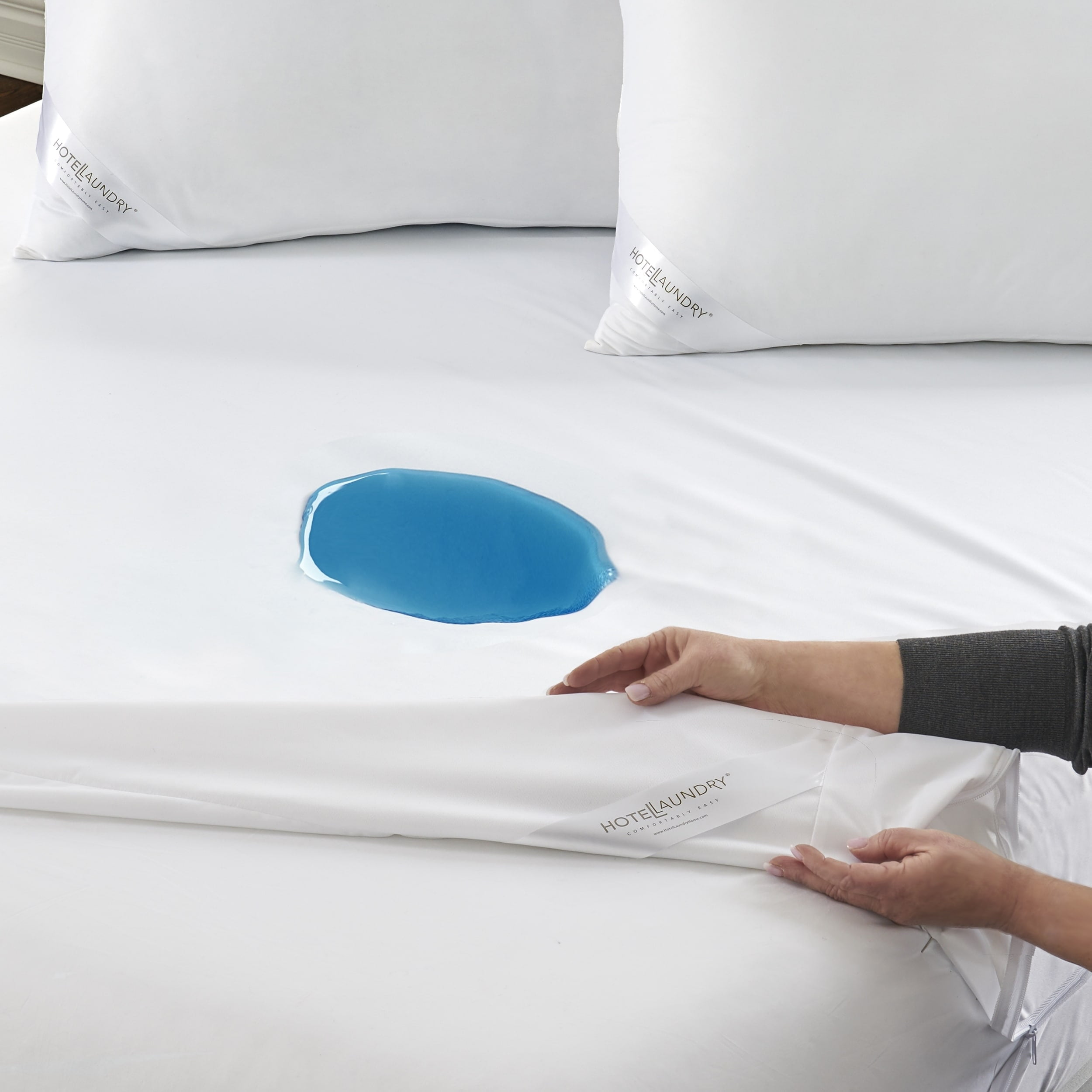 Hotel Laundry Allergy Waterproof Mattress Encasement Set fits 8 -15 inch Mattresses with ...