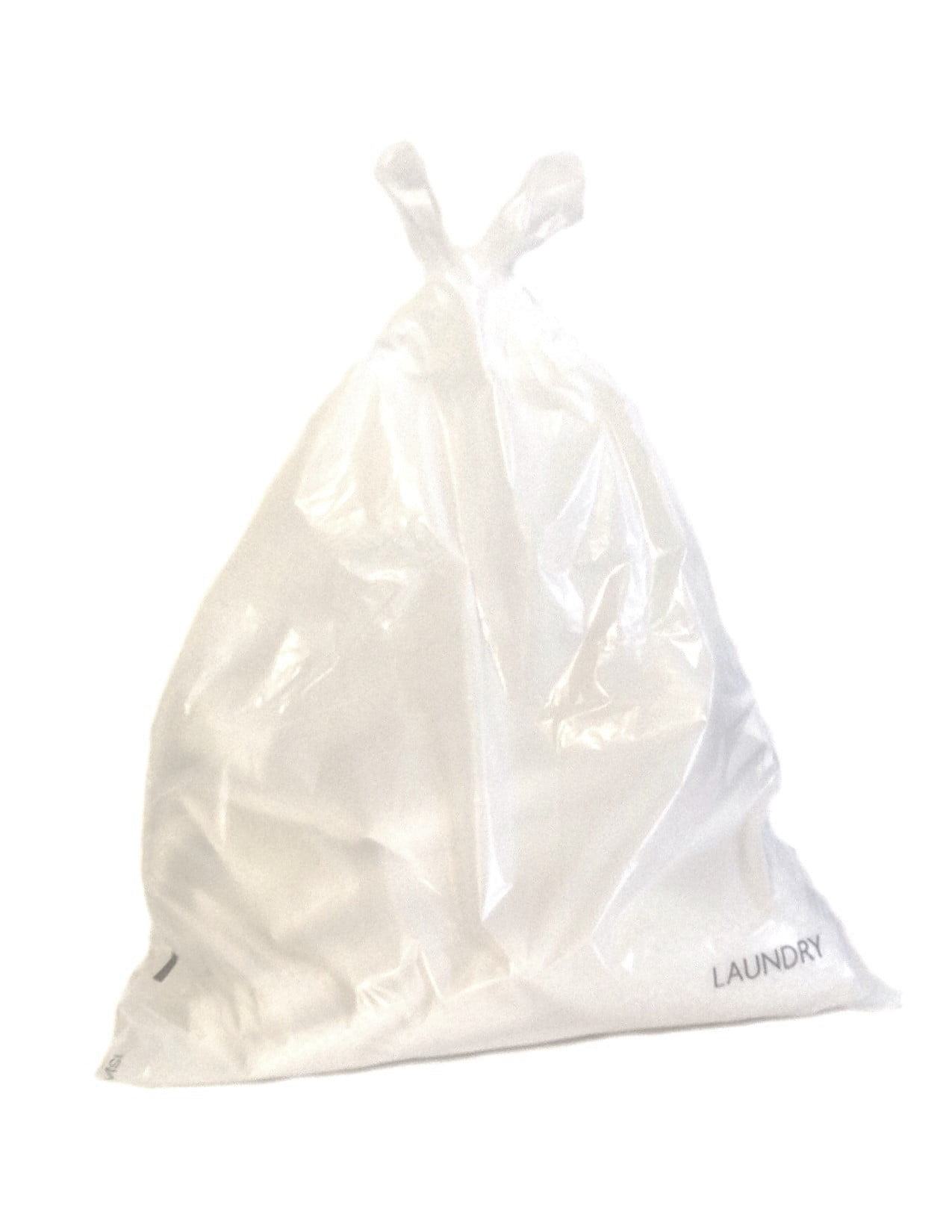Biodegradable Hotel Laundry Bags, 1.25 Mil, Drawstring, 17-13/16" x 18 ...