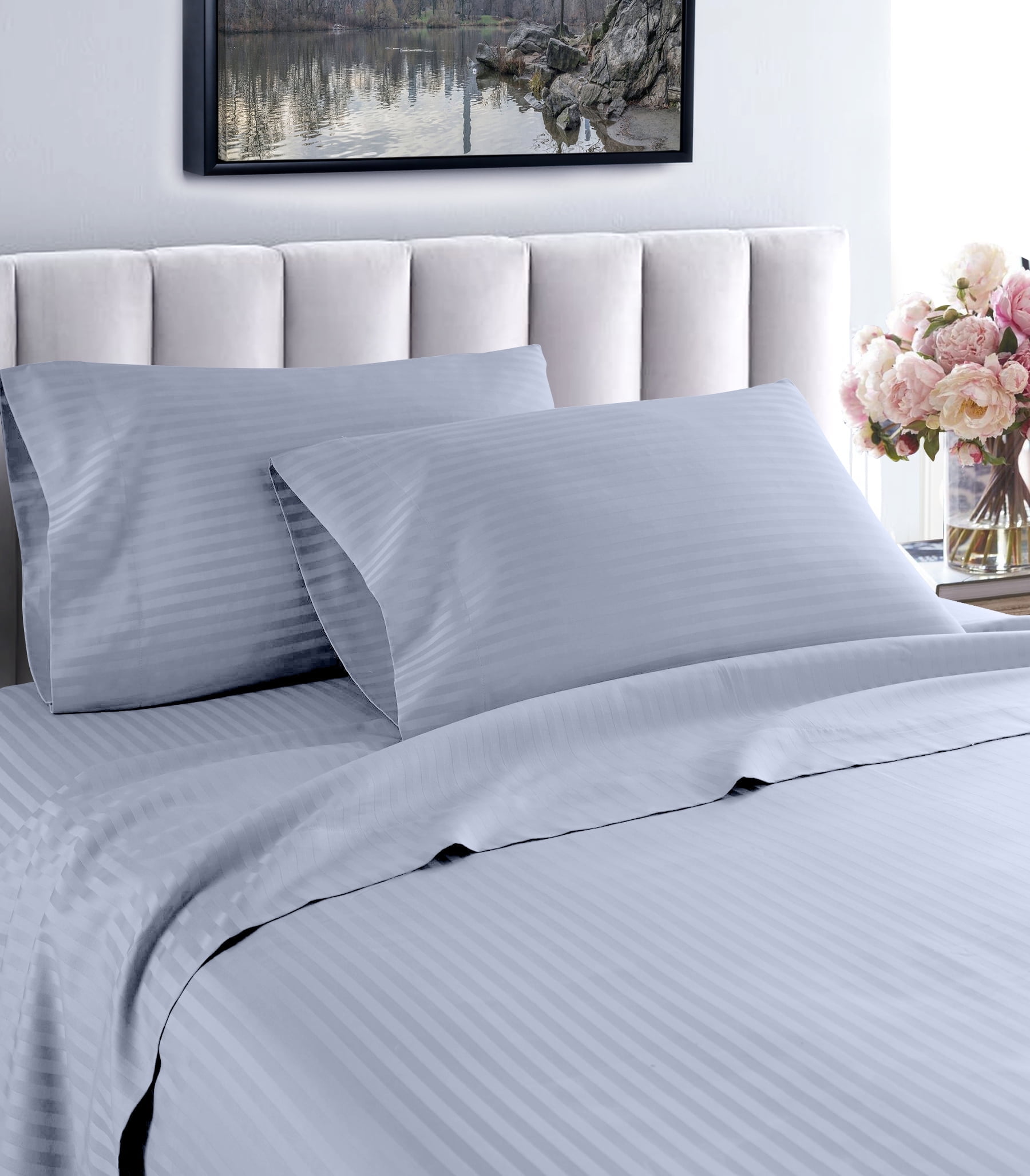 Hotel Luxurious King Size Egyptian Style 1200 TC 100% Cotton Stripe ...