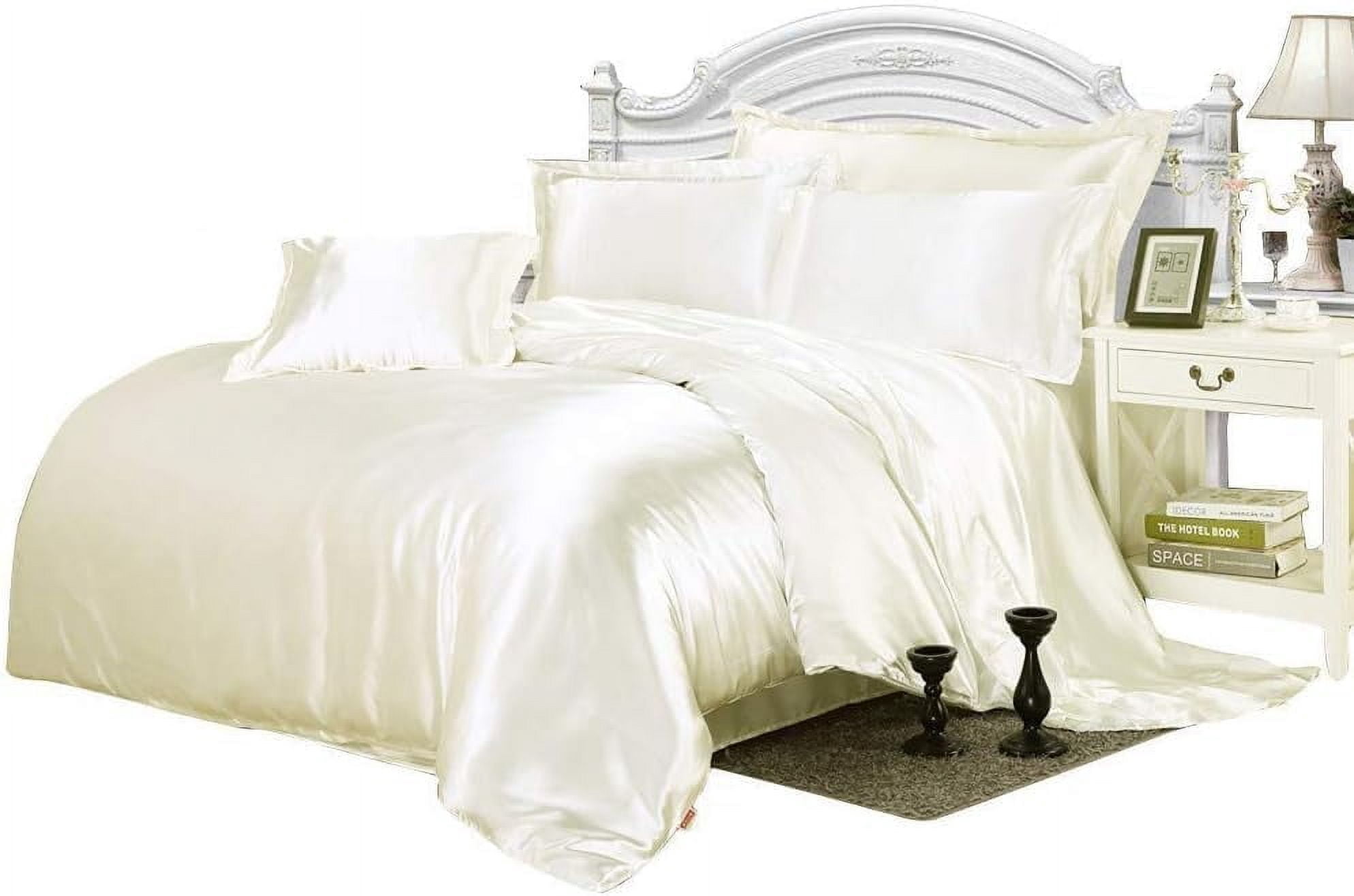 Hotel Luxury Silk Satin 5 Piece Comforter Set- All Season Comforter ...