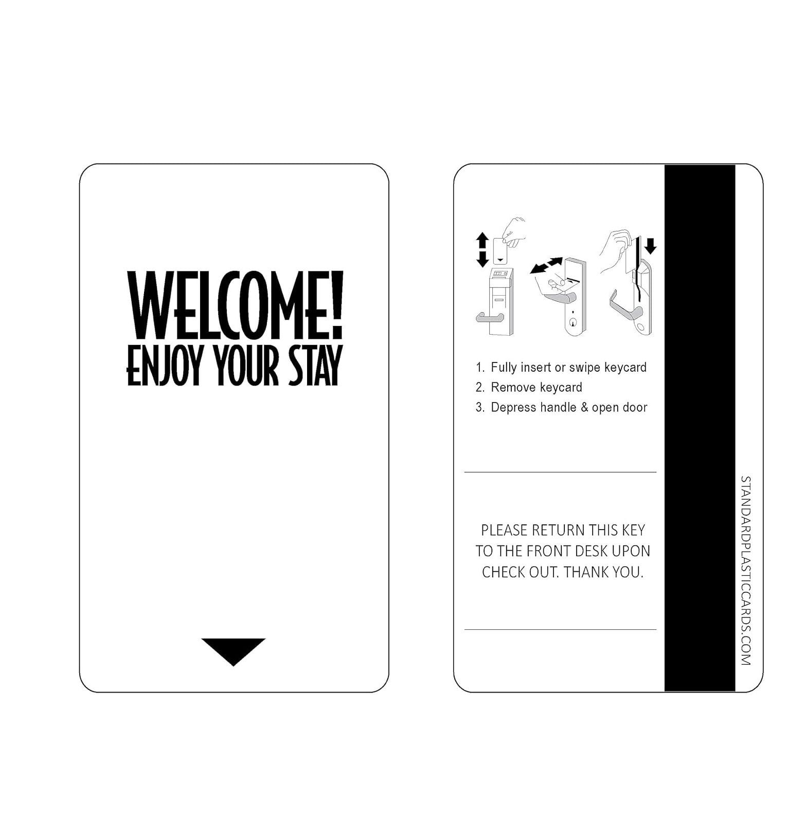 Hotel & Motel Key Magnetic Stripe Key Cards (500) - "Welcome! Enjoy ...