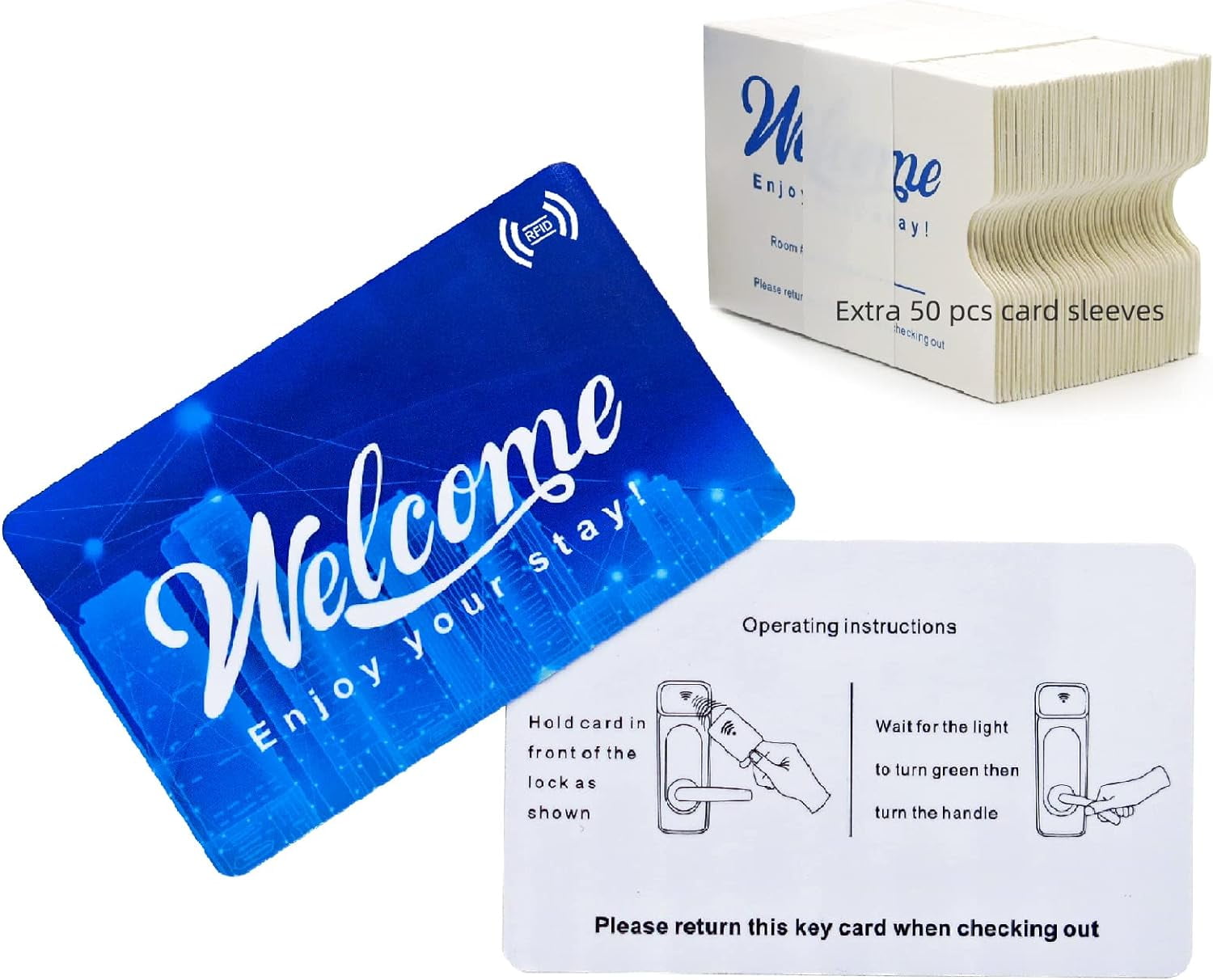 Hotel Motel RFID Contactless Key Card with Envelopes Sleeve Welcome ...