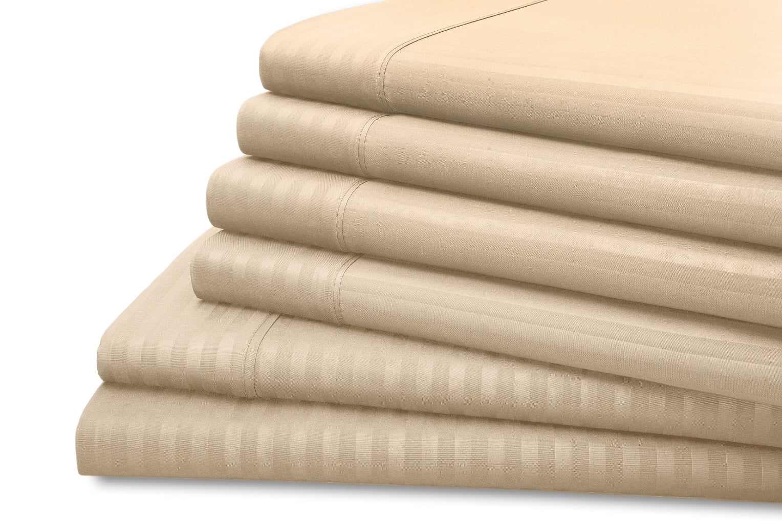 Hotel New York 6-Piece Dobby Stripe Sheet Set - 5 Colors - Ivory - Full ...
