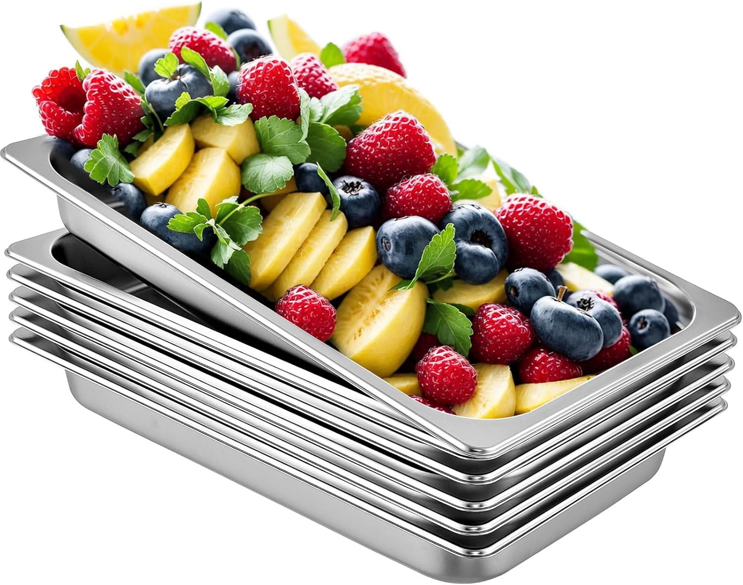 Hotel Pans Full Size 2.5 Inch Deep, Steam Table Pans 6 ,0.8mm Thick ...