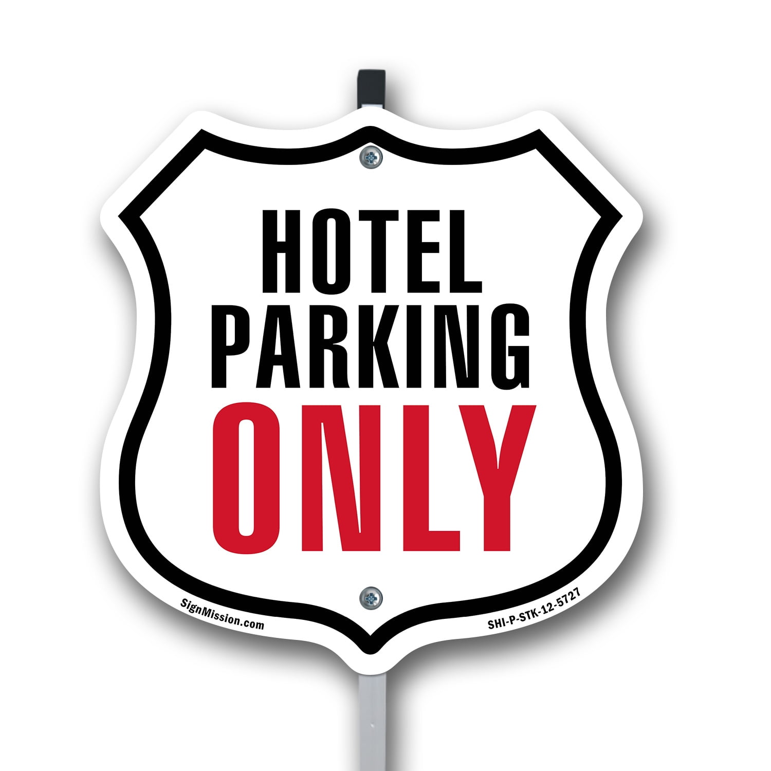 Hotel Parking Only 12 inch X 12 inch Shield Shaped Commercial Grade ...