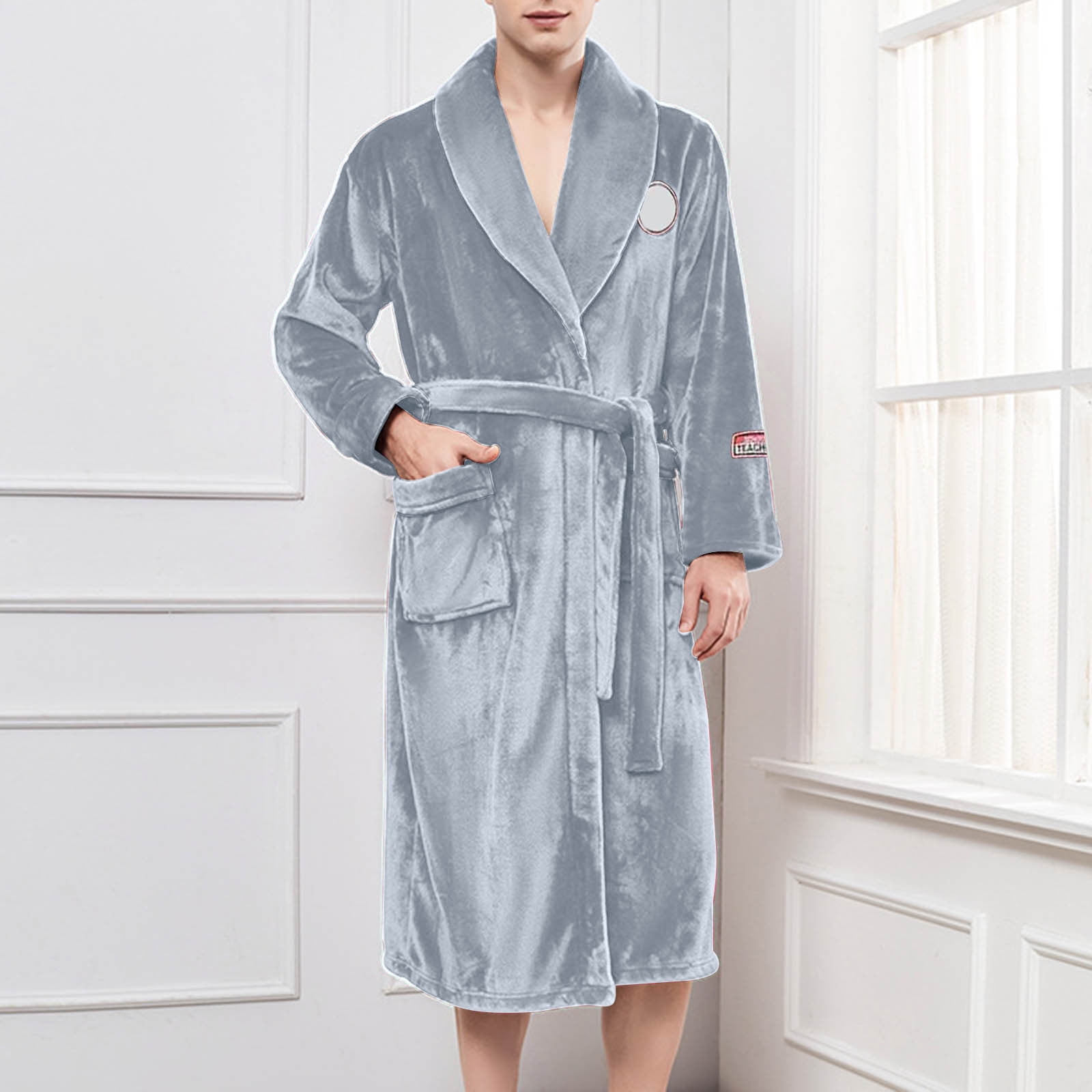 Hotel Robe Male Robes Summer Robe Waffle Robe Soft Black Grey Bathrobes ...