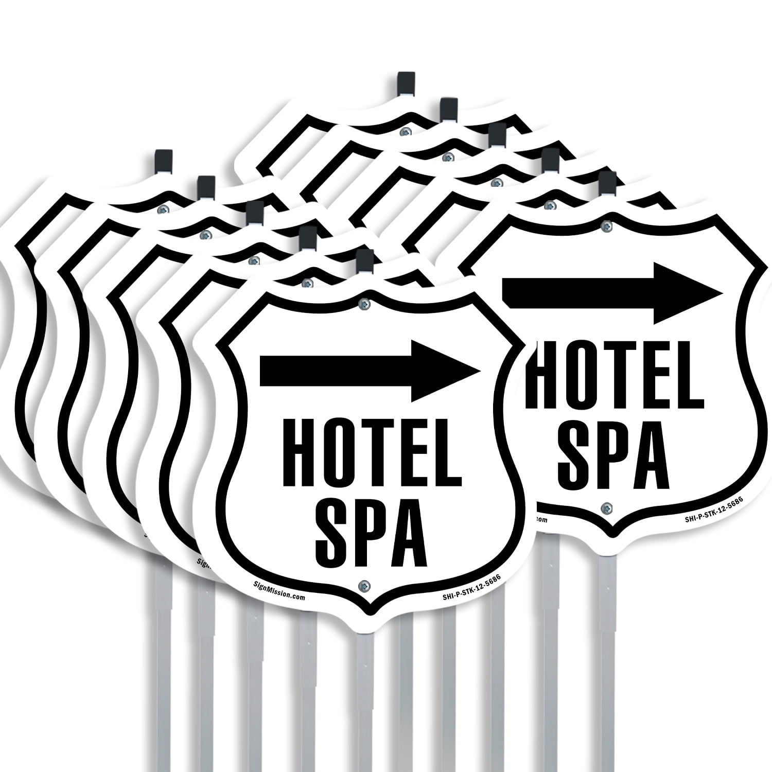 Hotel Spa Right (10 Pack) 12 inch X 12 inch Shield Shaped Rust-Free ...