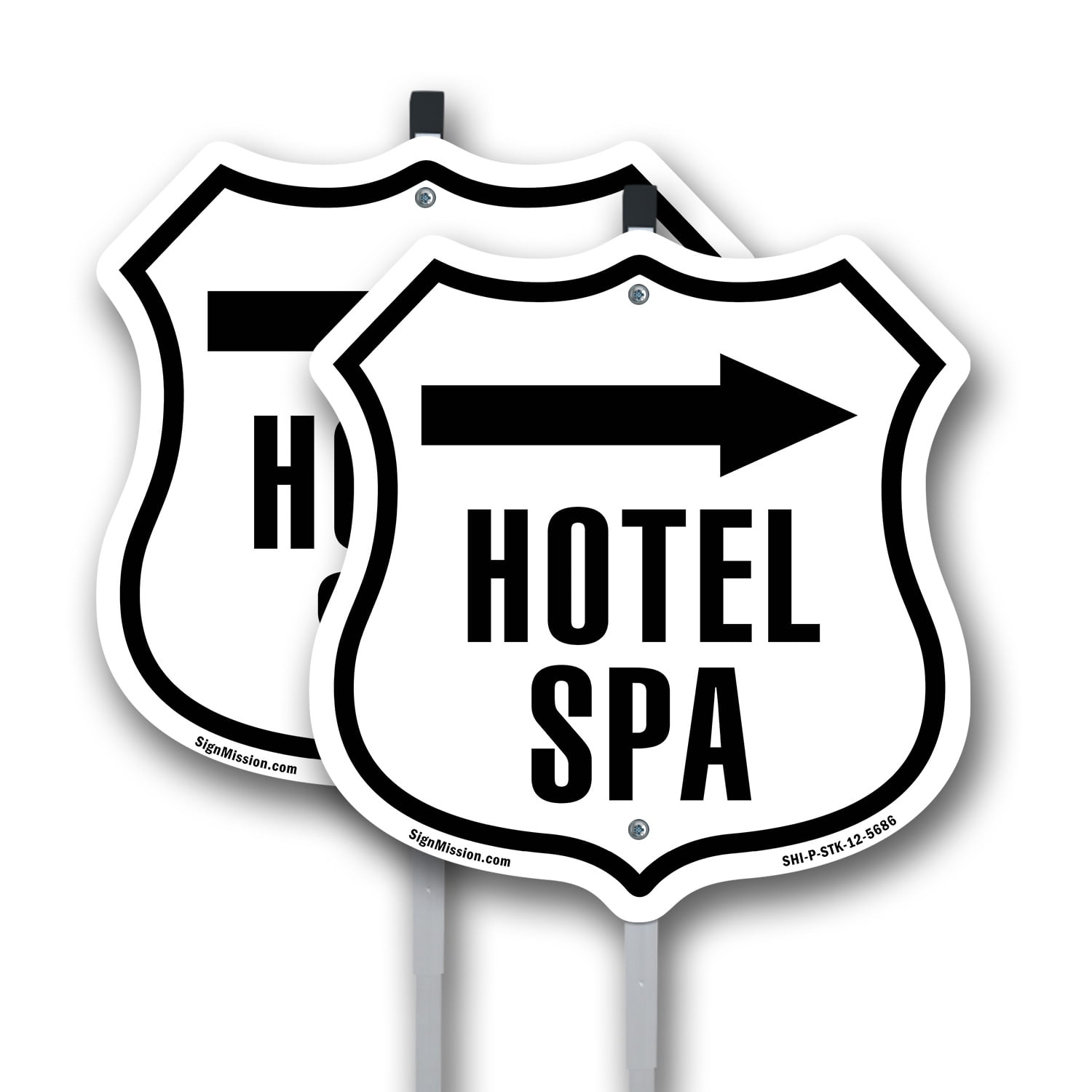 Hotel Spa Right (2 Pack) 12 inch X 12 inch Shield Shaped Commercial ...