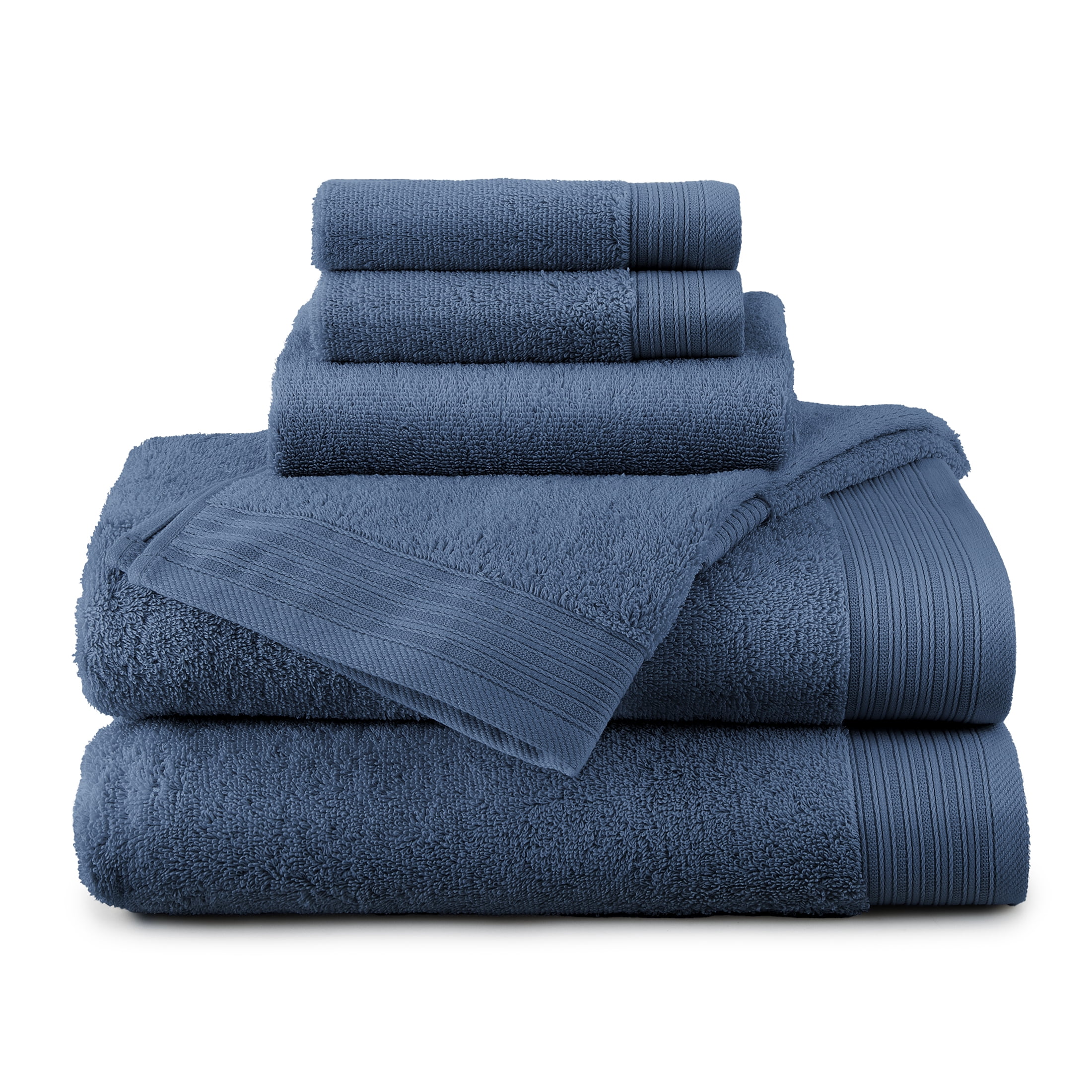 Hotel Style 100% Organic Cotton Luxury 6-Piece Towel Set, Marine Deep ...