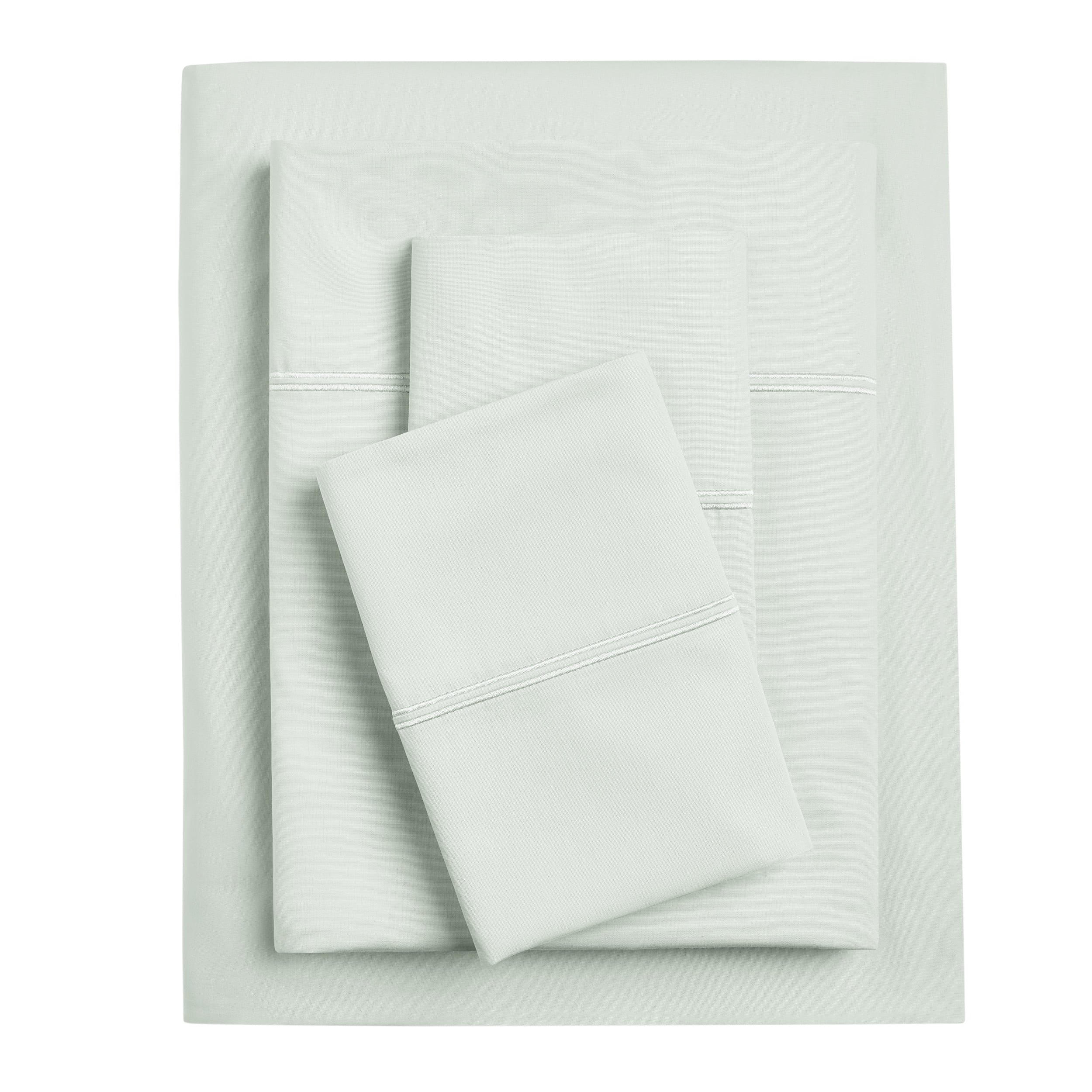 Hotel Style 4-Piece 300 Thread Count Light Green Pima Cotton Bed Sheet ...