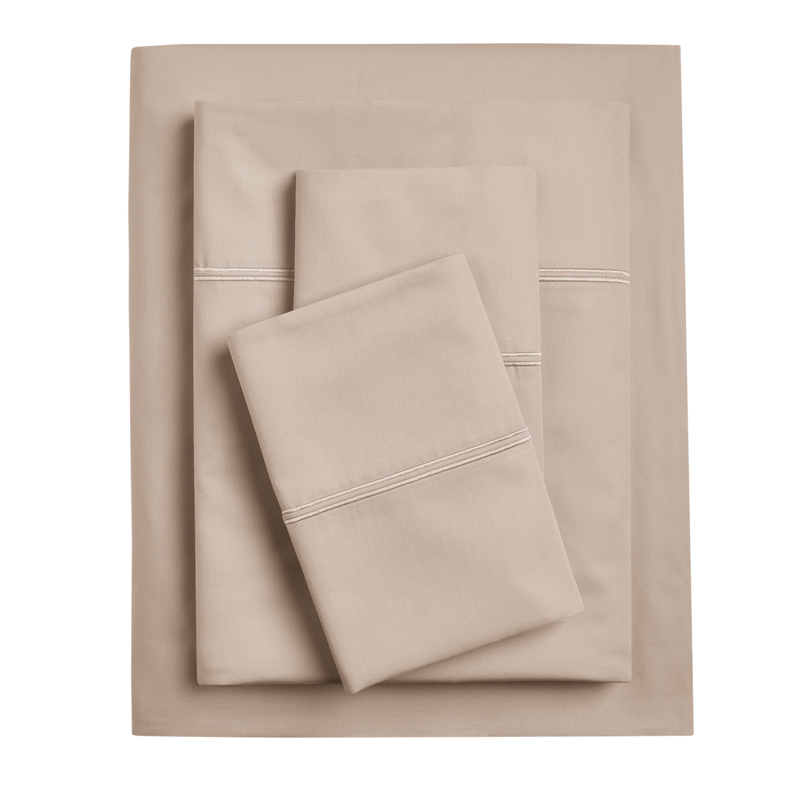 Hotel Style 4-Piece 300 Thread Count Taupe Pima Cotton Bed Sheet Set ...