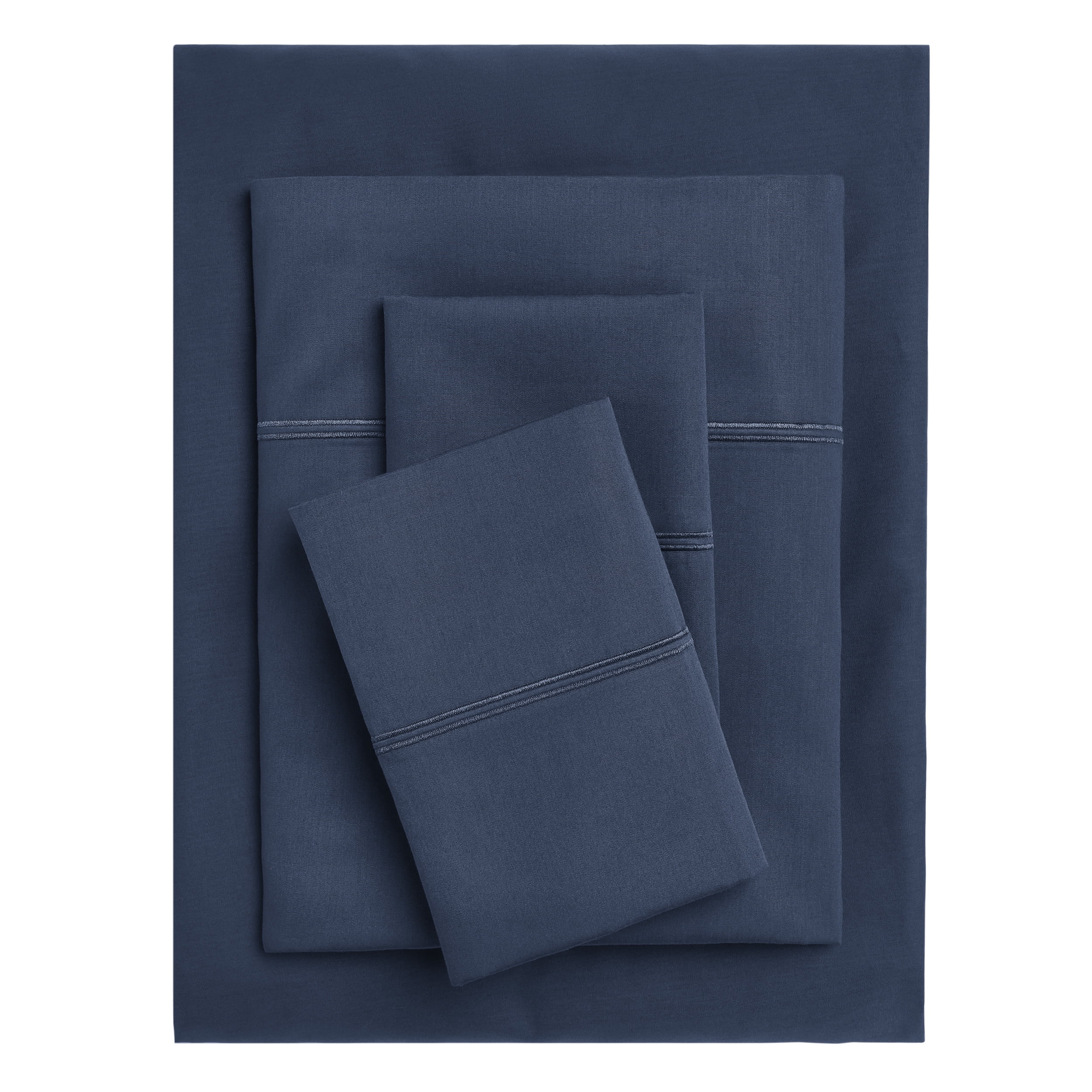 Hotel Style 4-Piece 300 Thread Count Washed Indigo Pima Cotton Bed ...