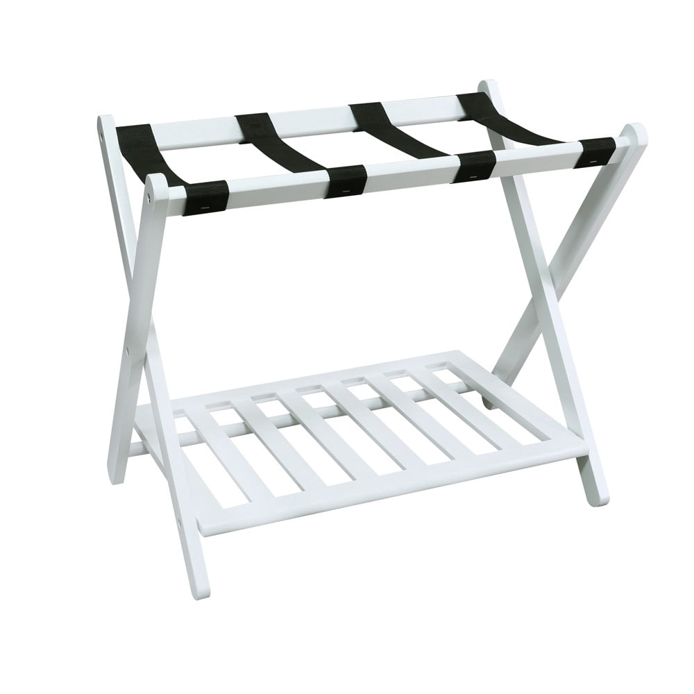 Hotel-Style Folding Luggage Rack with Shelf for Shoe Storage - Walmart.com