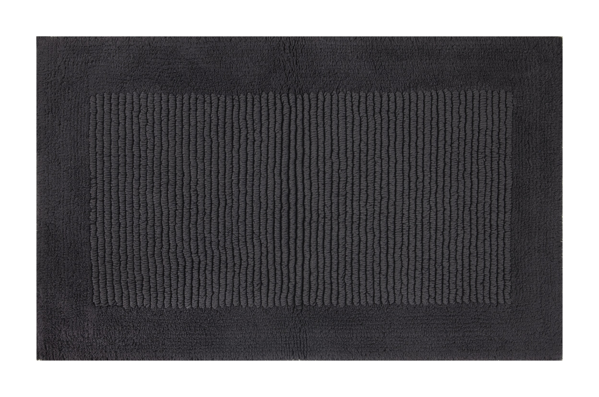 Hotel Style Grey Egyptian Cotton Reversible 24" x 40" Bath Rug ...