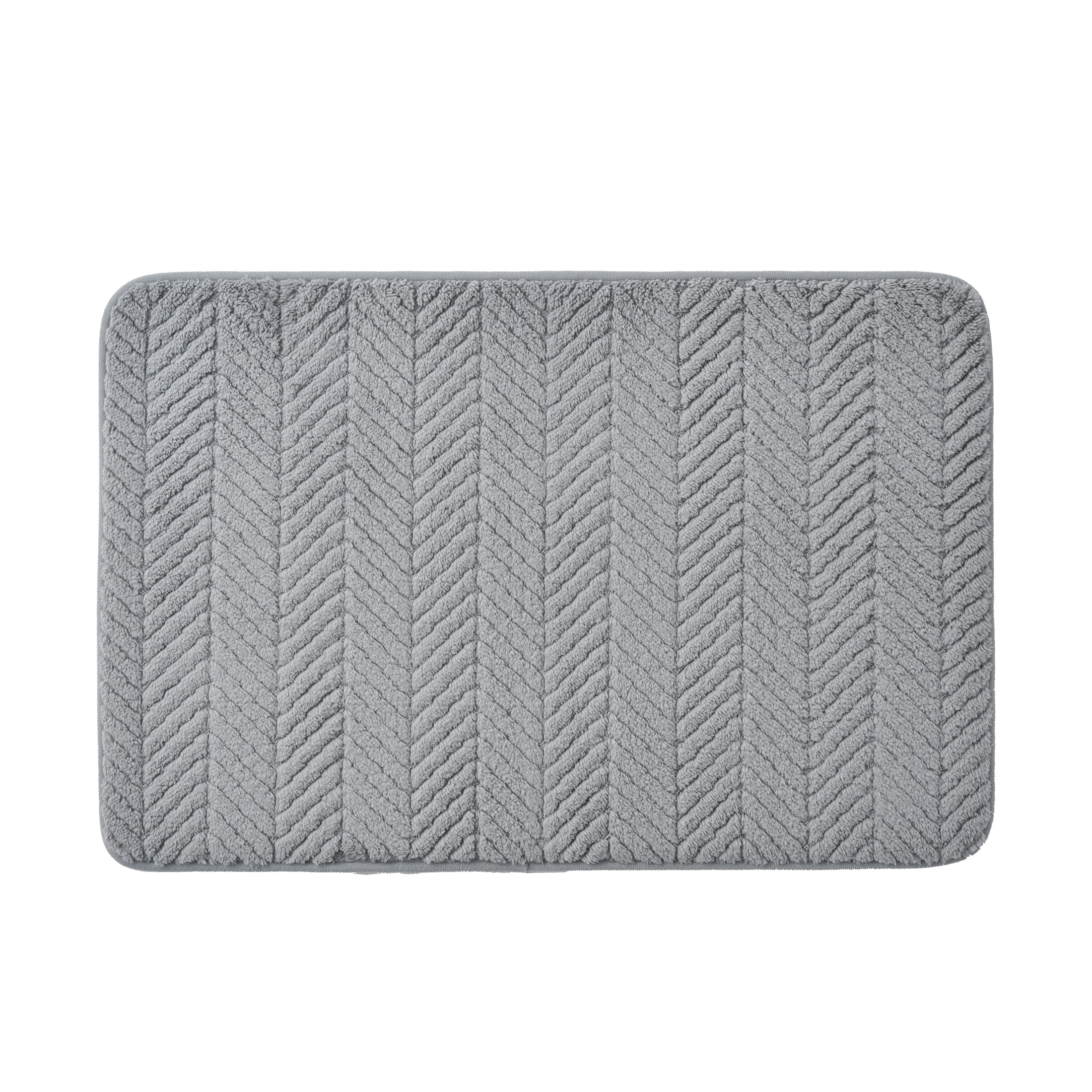 Hotel Style Plush Memory Foam Bath Mat, Gray, 18" x 27" - Walmart ...