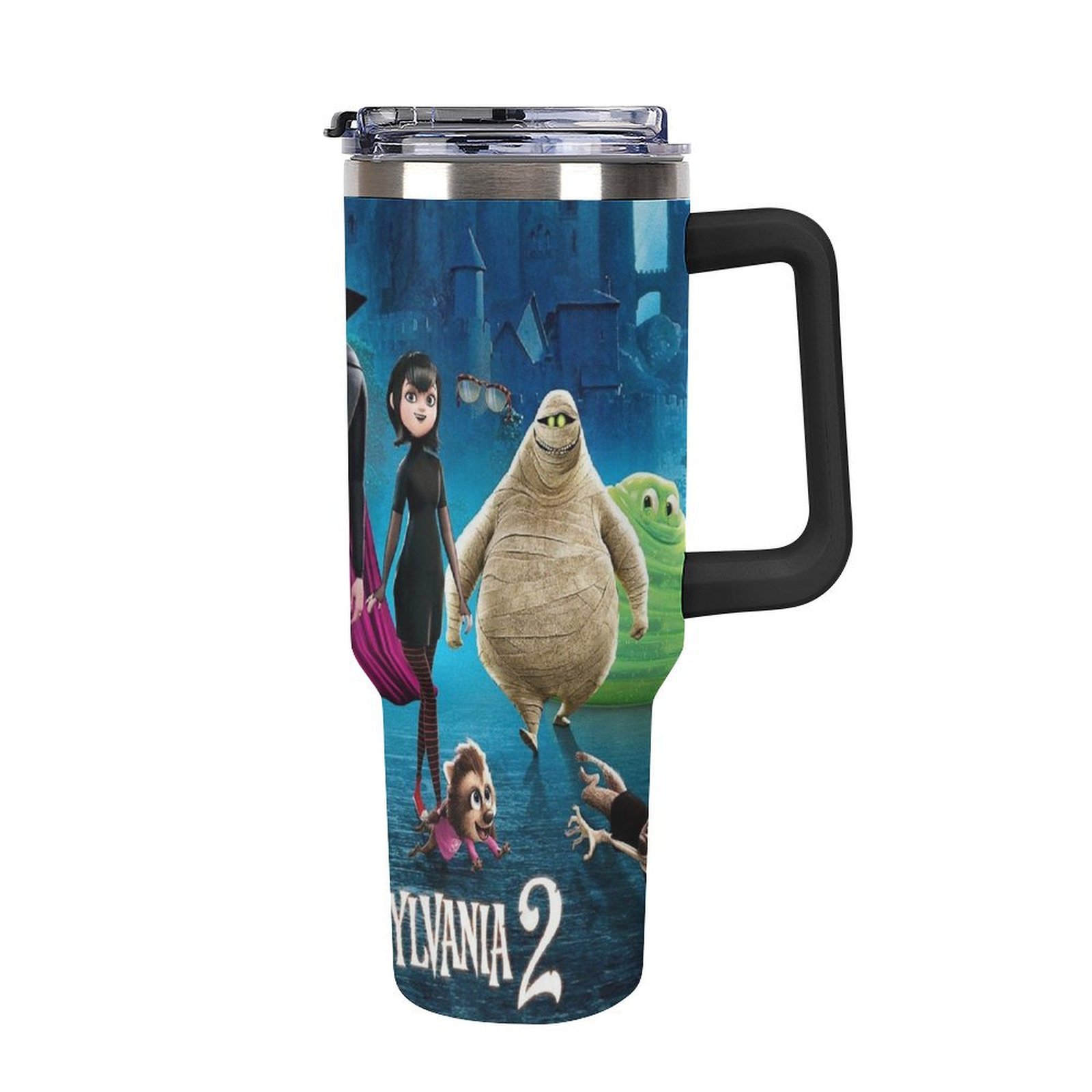 Hotel Transylvania 40 Oz Tumbler with Handle And Straw, Stainless Steel ...