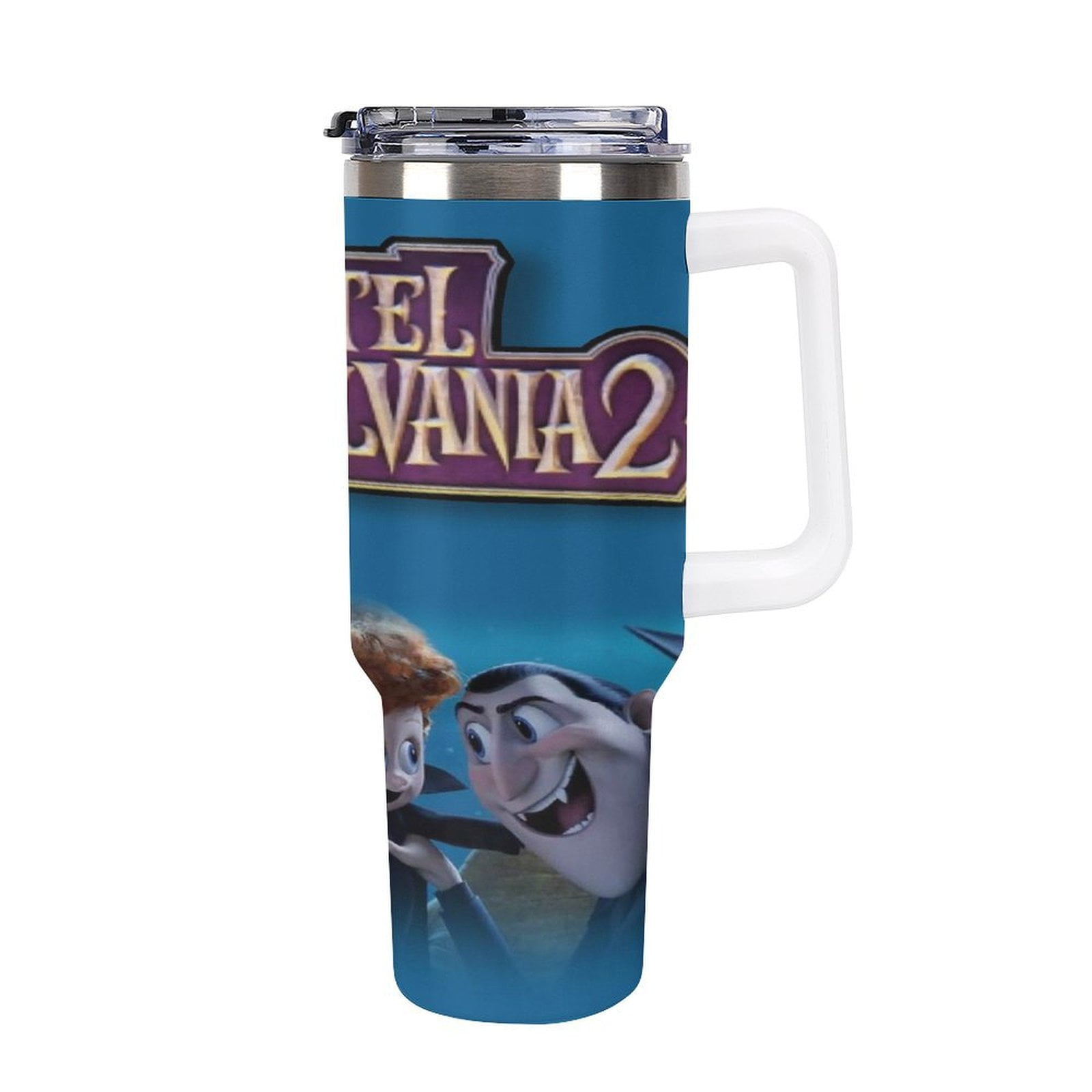 Hotel Transylvania 40 Oz Tumbler with Handle And Straw, Stainless Steel ...