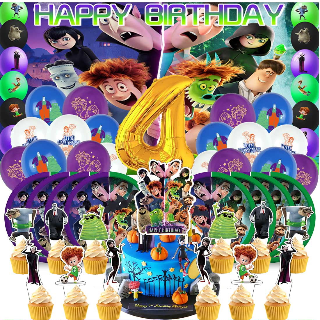 Hotel Transylvania Balloons Party Supplies 4th Decor Tableware Birthday ...