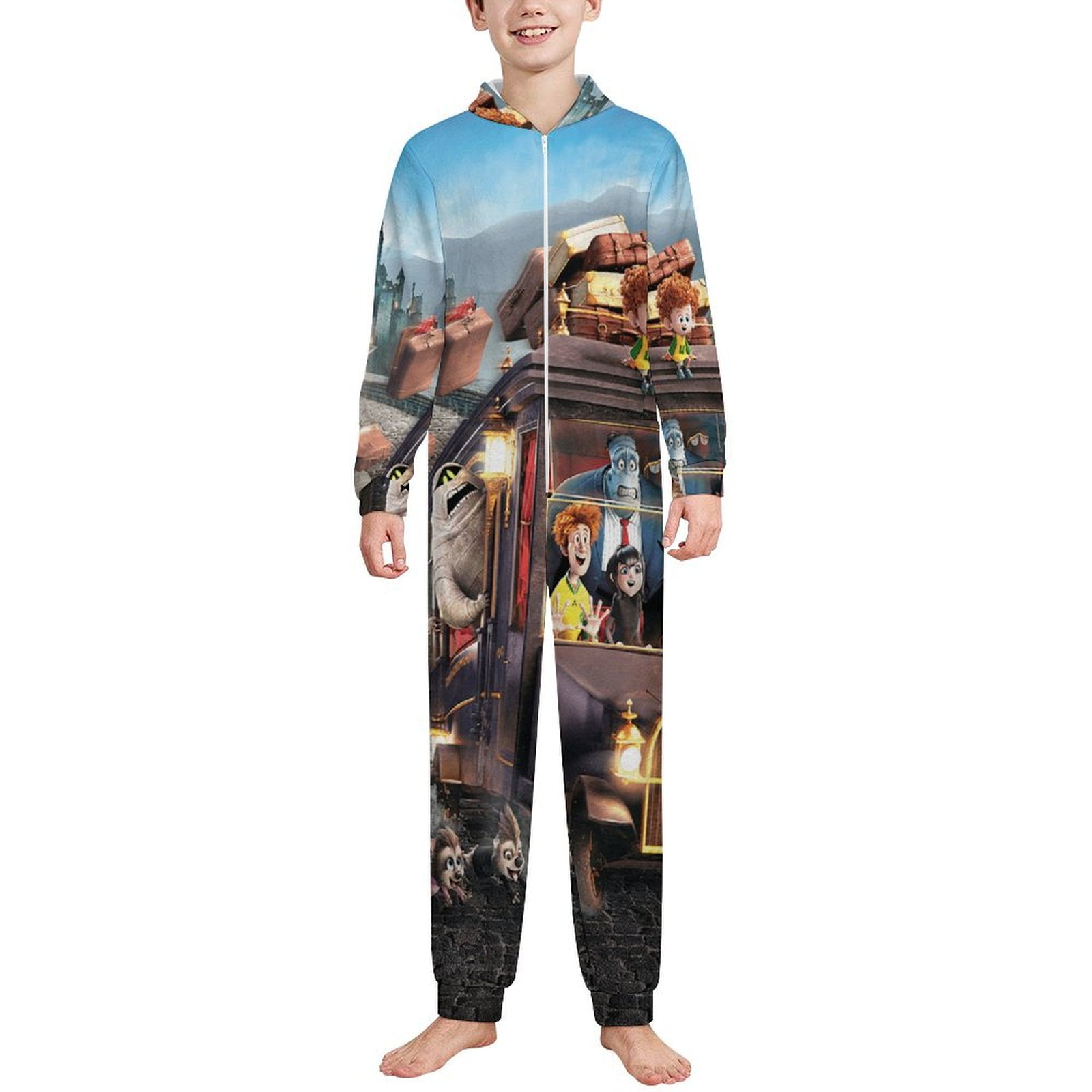 Hotel Transylvania Kids Pajamas One Piece Hooded Union Suit Onesie PJs ...