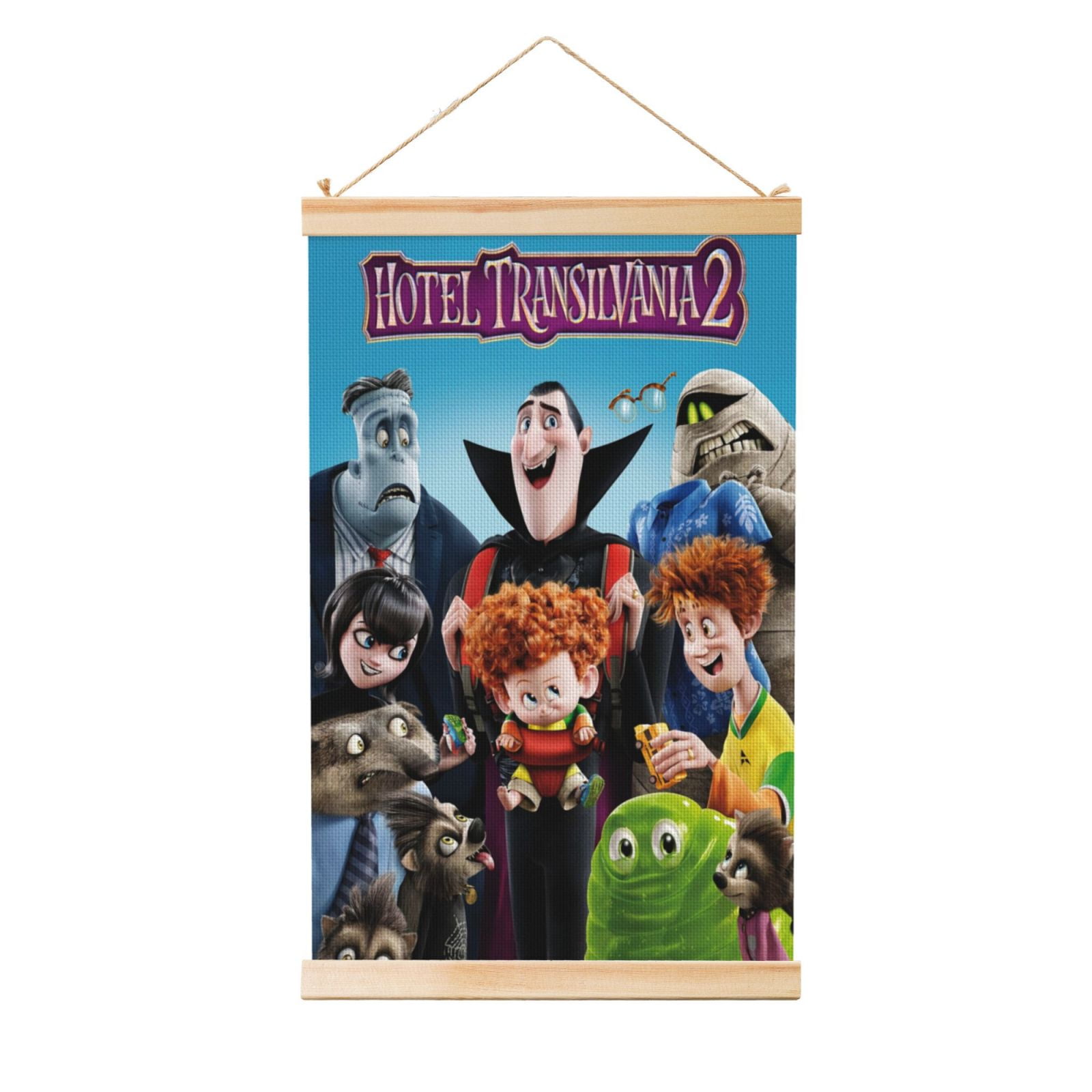 Hotel Transylvania Poster Canvas Wooden Shaft Hanging Poster Home Decor ...