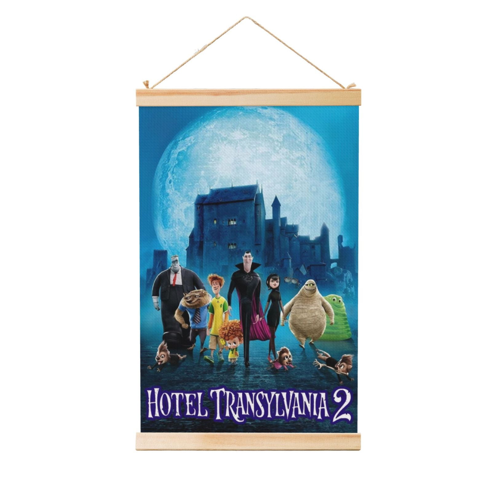 Hotel Transylvania Poster Canvas Wooden Shaft Hanging Poster Home Decor ...