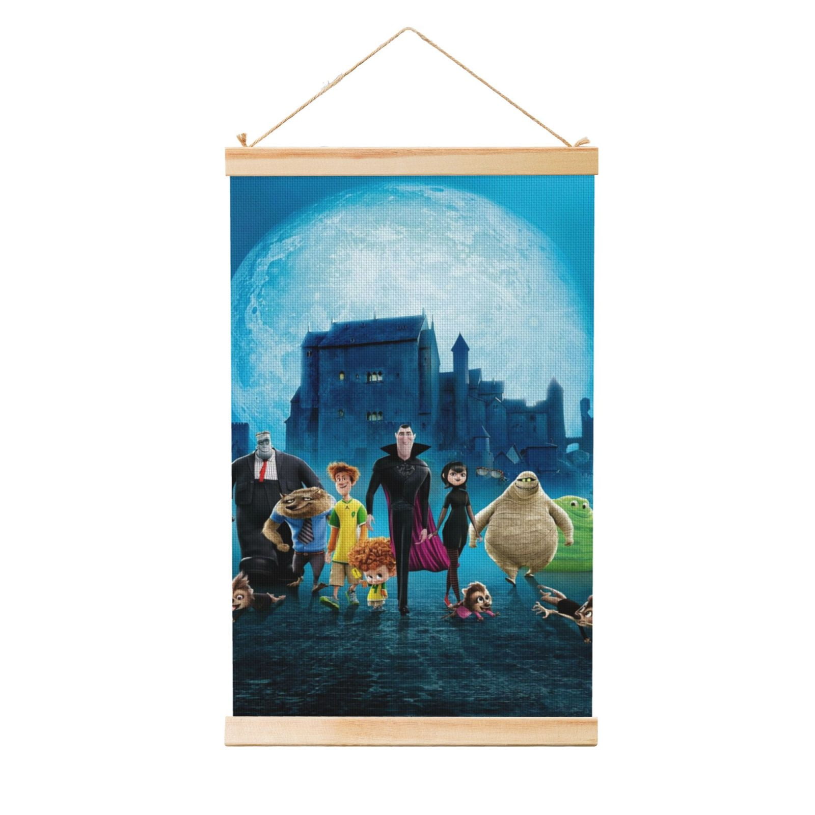 Hotel Transylvania Poster Canvas Wooden Shaft Hanging Poster Home Decor ...