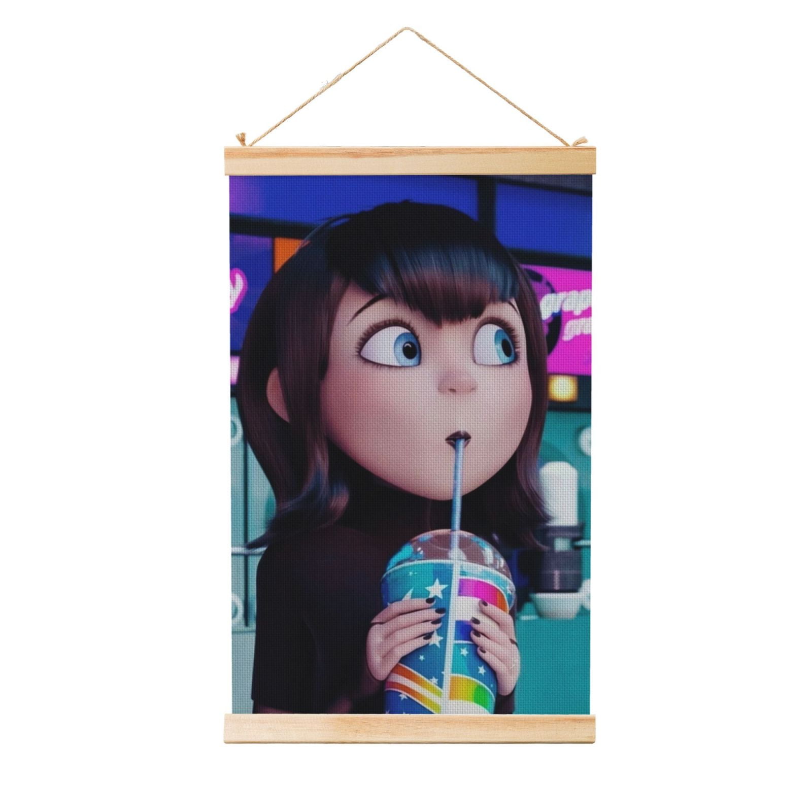Hotel Transylvania Poster Canvas Wooden Shaft Hanging Poster Home Decor ...