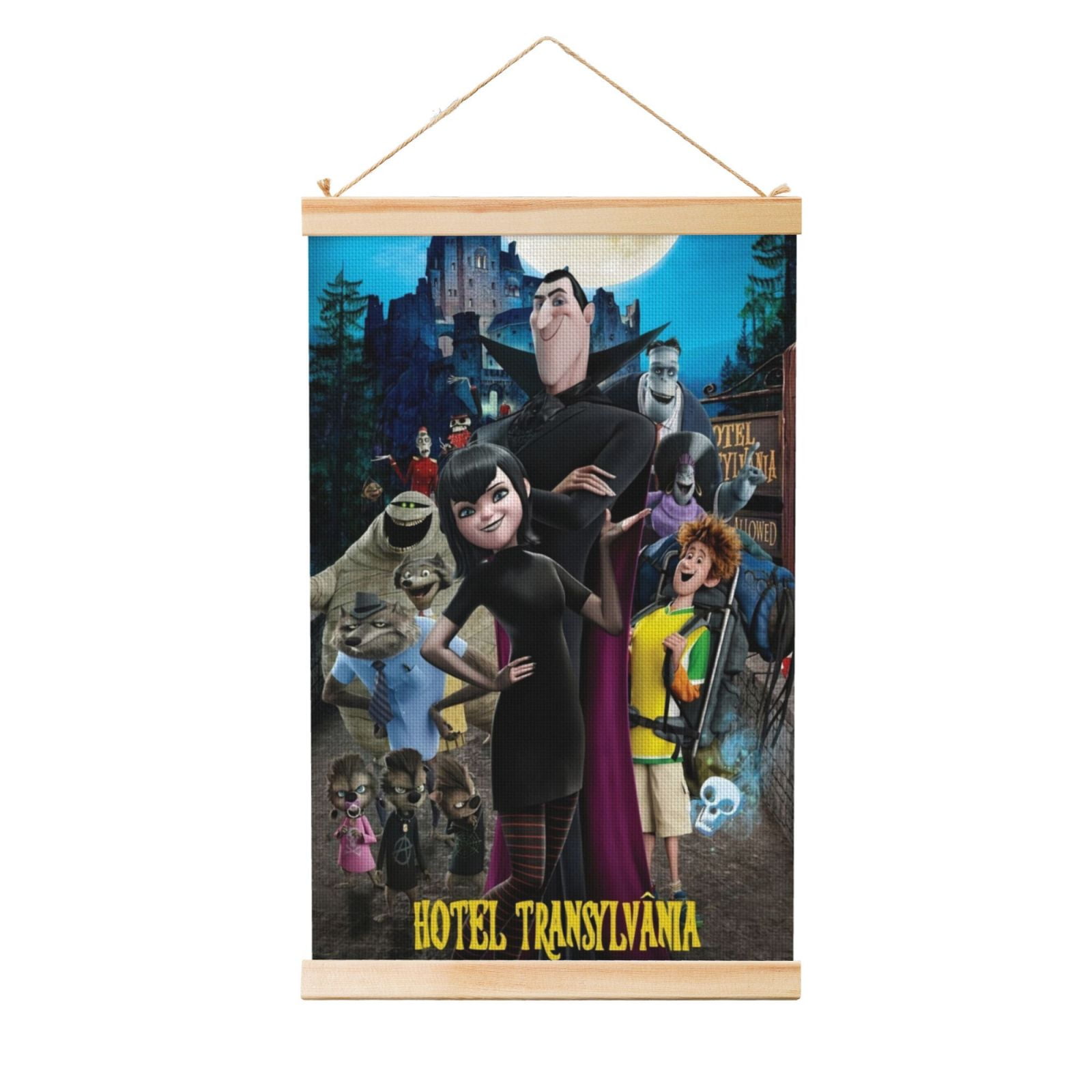Hotel Transylvania Poster Canvas Wooden Shaft Hanging Poster Home Decor ...