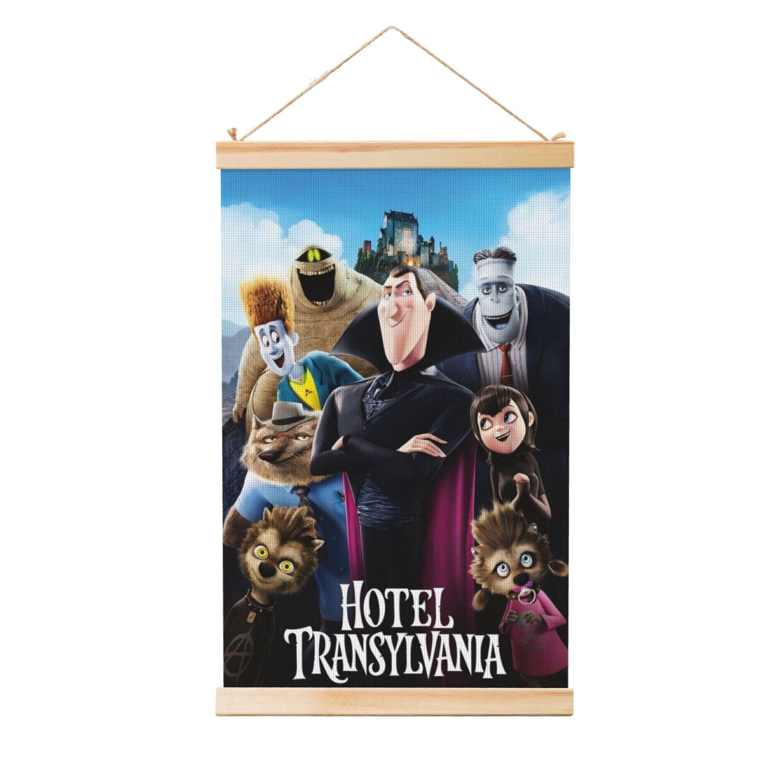 Hotel Transylvania Poster Canvas Wooden Shaft Hanging Poster Home Decor ...