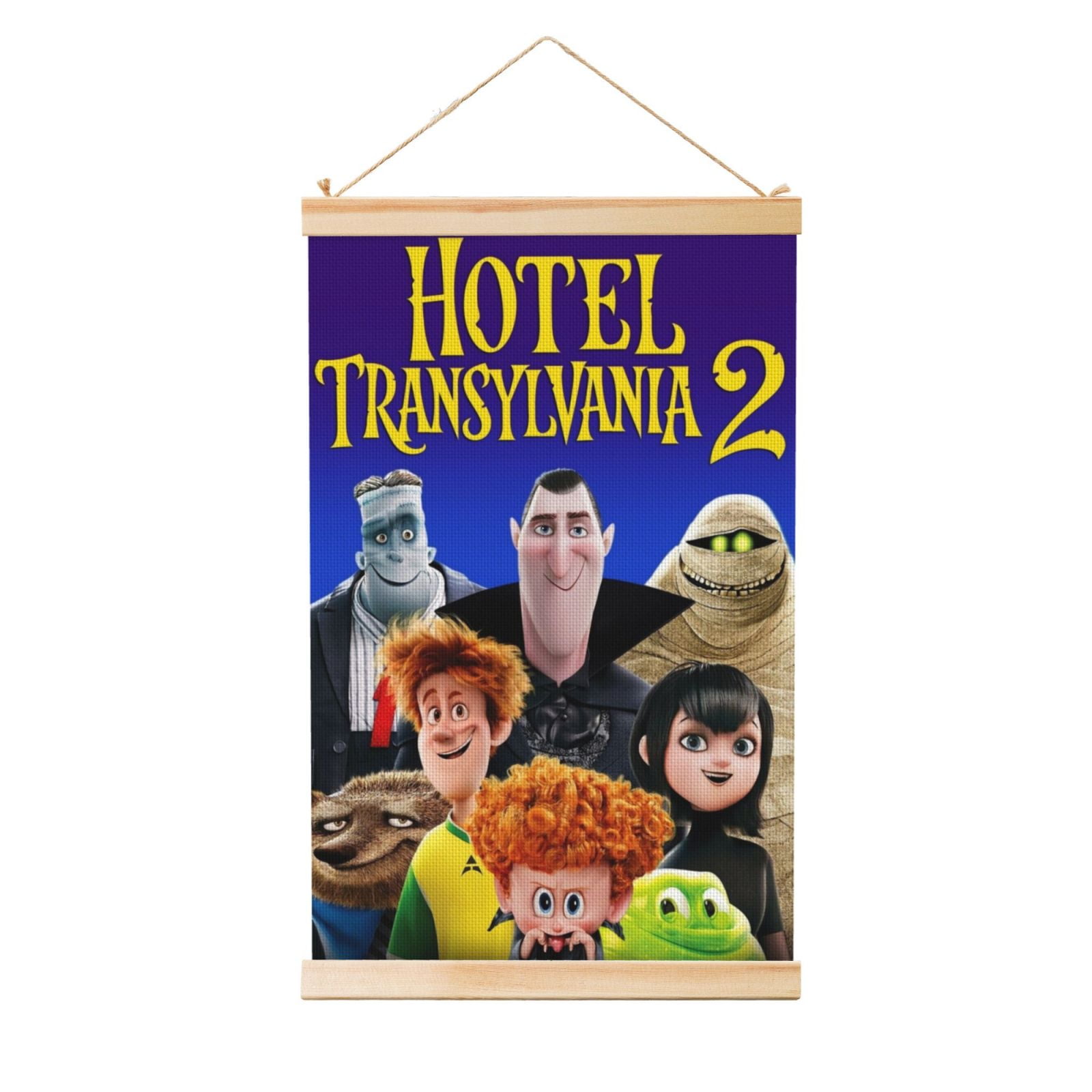 Hotel Transylvania Poster Canvas Wooden Shaft Hanging Poster Home Decor ...