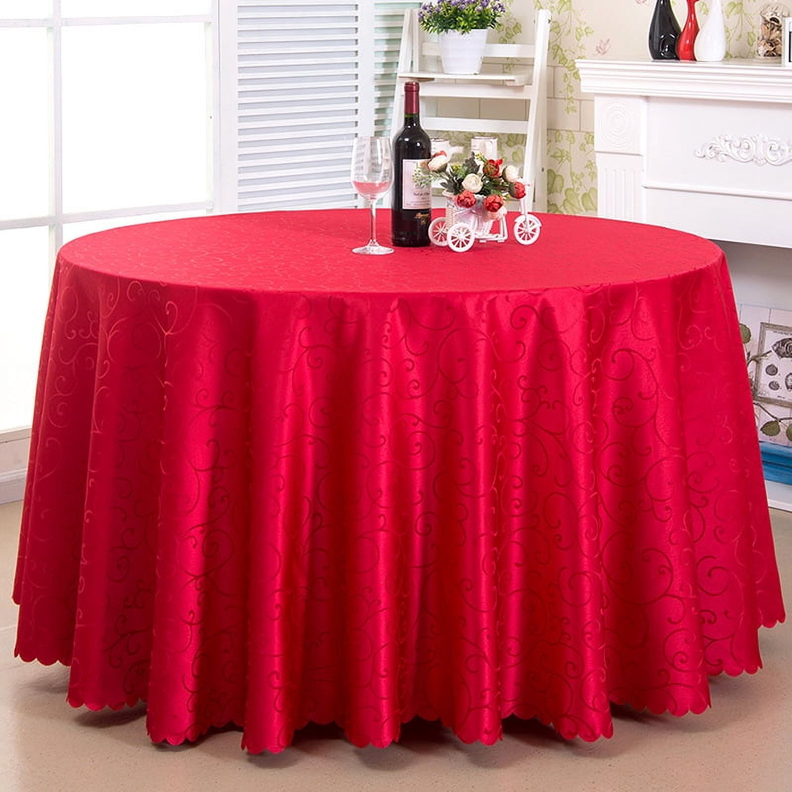 Hotel round table cloth simple high-end jacquard table cloth wedding ...