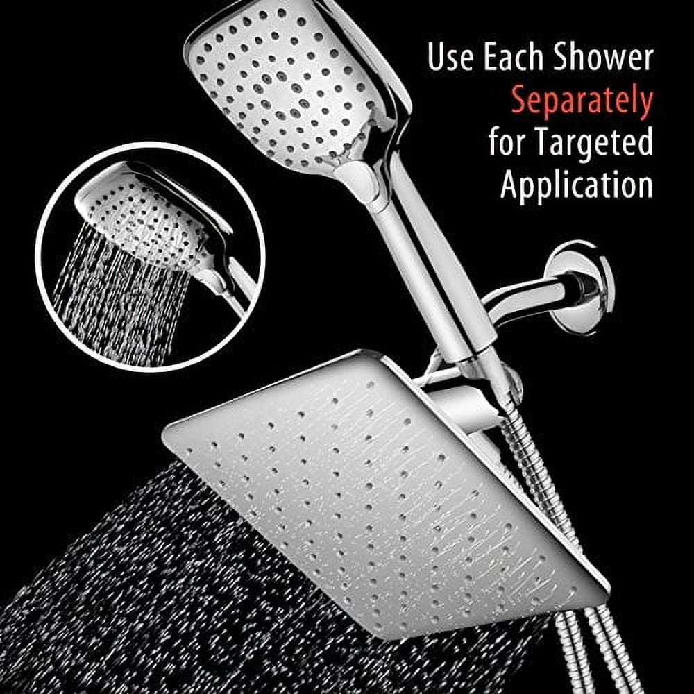 HotelSpa 10.5-in Rain Shower Head/Handheld Combo. Convenient Push ...