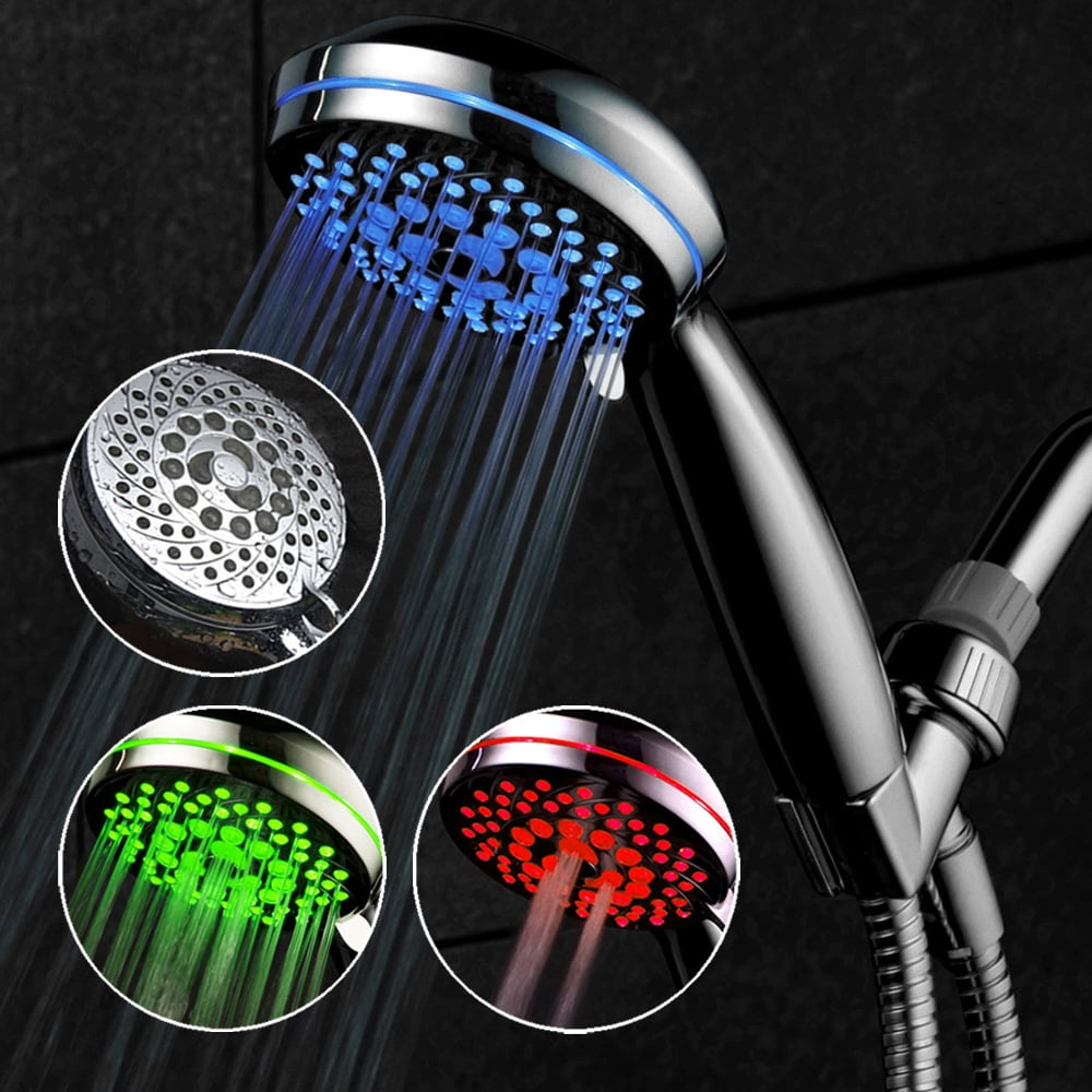 HotelSpa 7 Setting Chrome LED Hand Shower with 7 Colors - Walmart.com