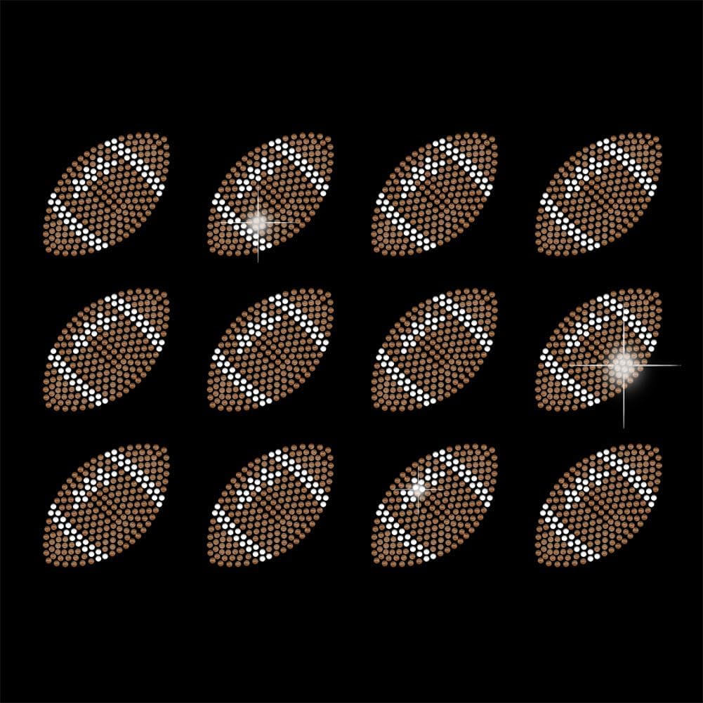 Hotfix Crystal Rhinestones Football Iron on Heat Transfer Bling Small ...