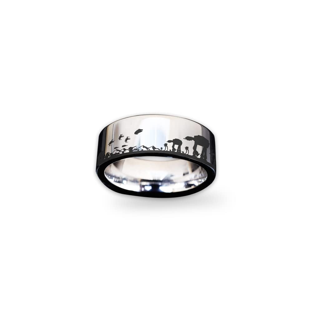 Hoth Battle Scene Ring, Darth Vader Wedding Band, Luke Skywalker ...