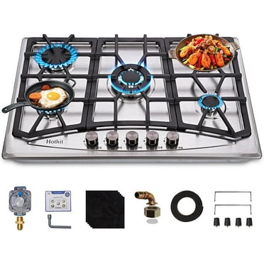 Gas Stove with 4 Burner - Propane gas cook top Tempered Glass RV Stove ...