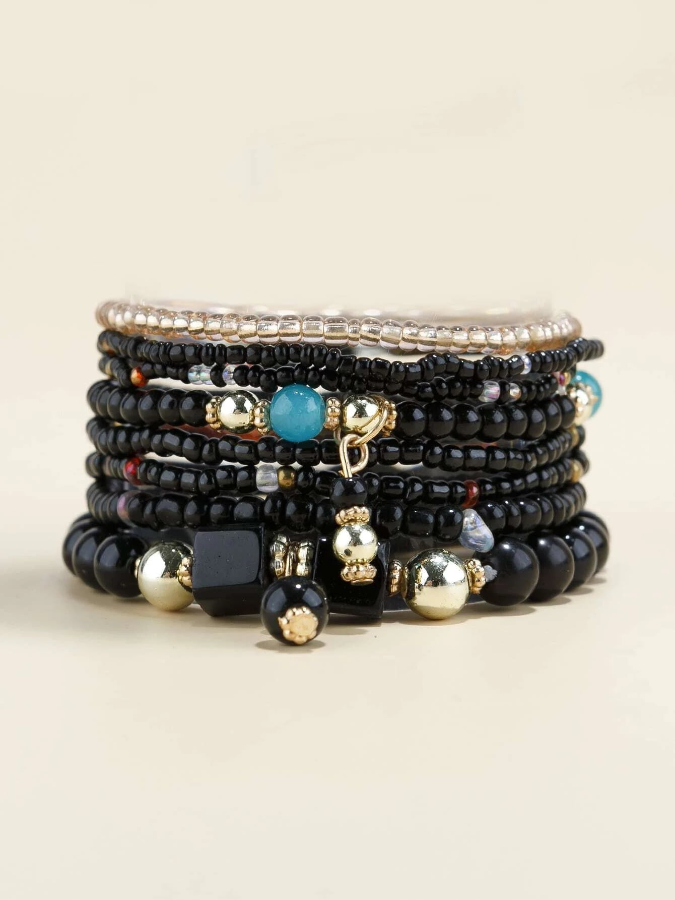 Hotian 8pcs Beaded Bracelet Jewelry Set Multilayer Boho Charm Bracelet ...