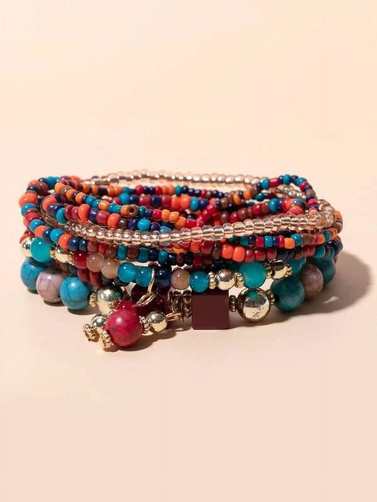 Hotian 8pcs Beaded Bracelet Jewelry Set Multilayer Boho Charm Bracelet ...