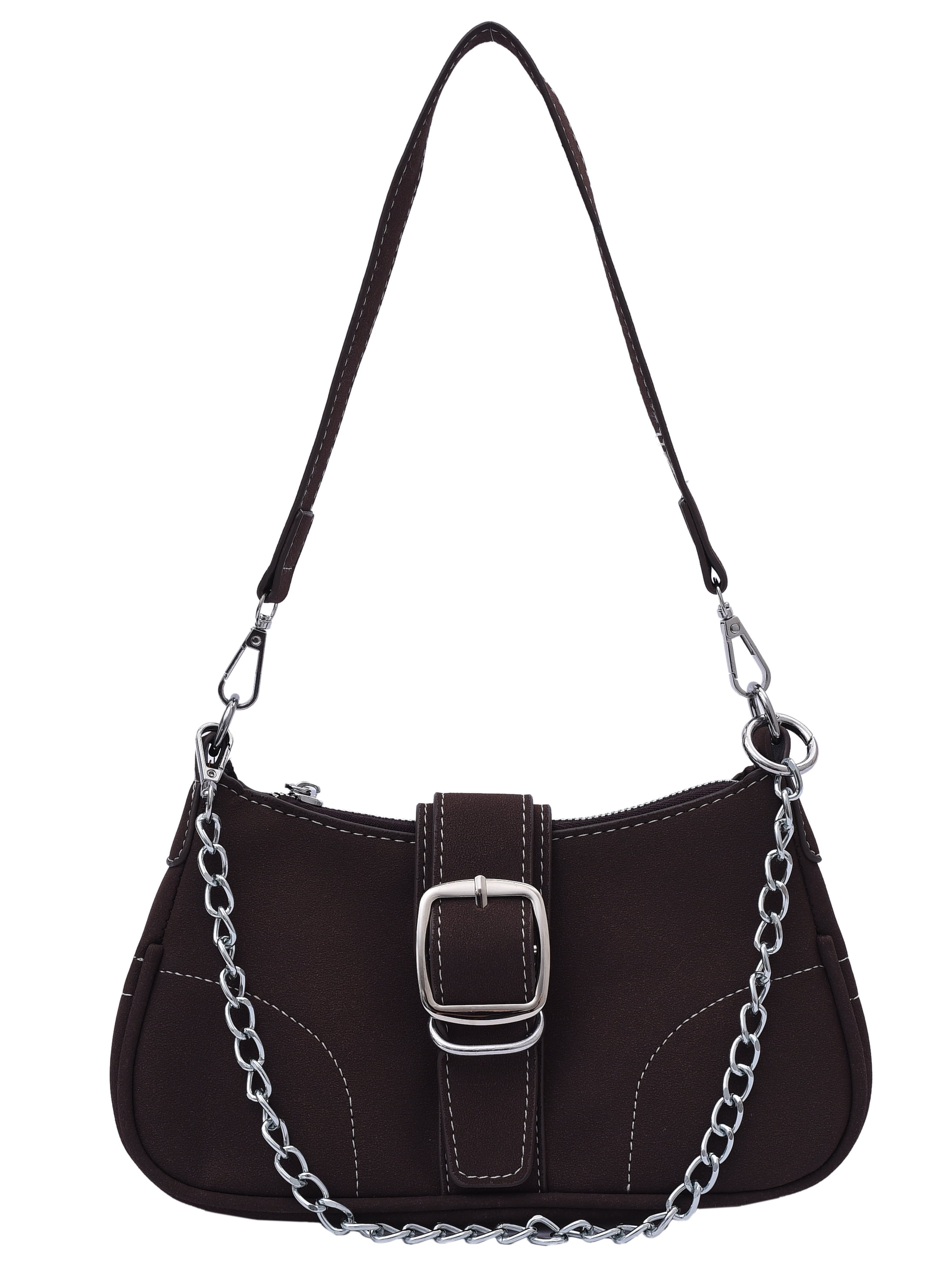 Hotian Handbag for Women Top Buckle Suede Shoulder Bags with Chain ...