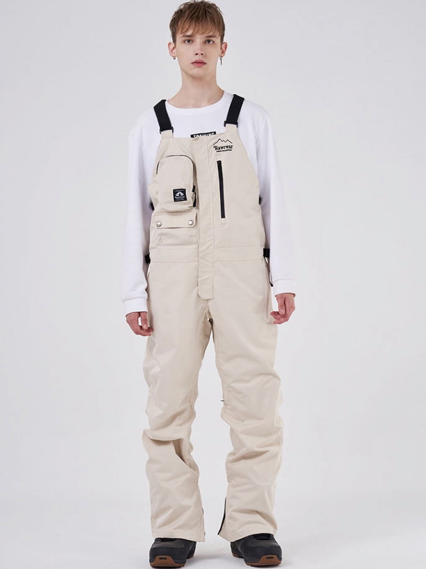 Hotian Men Insulated Ski Snow Bib Pants Outdoor Snowboarding Cargo ...