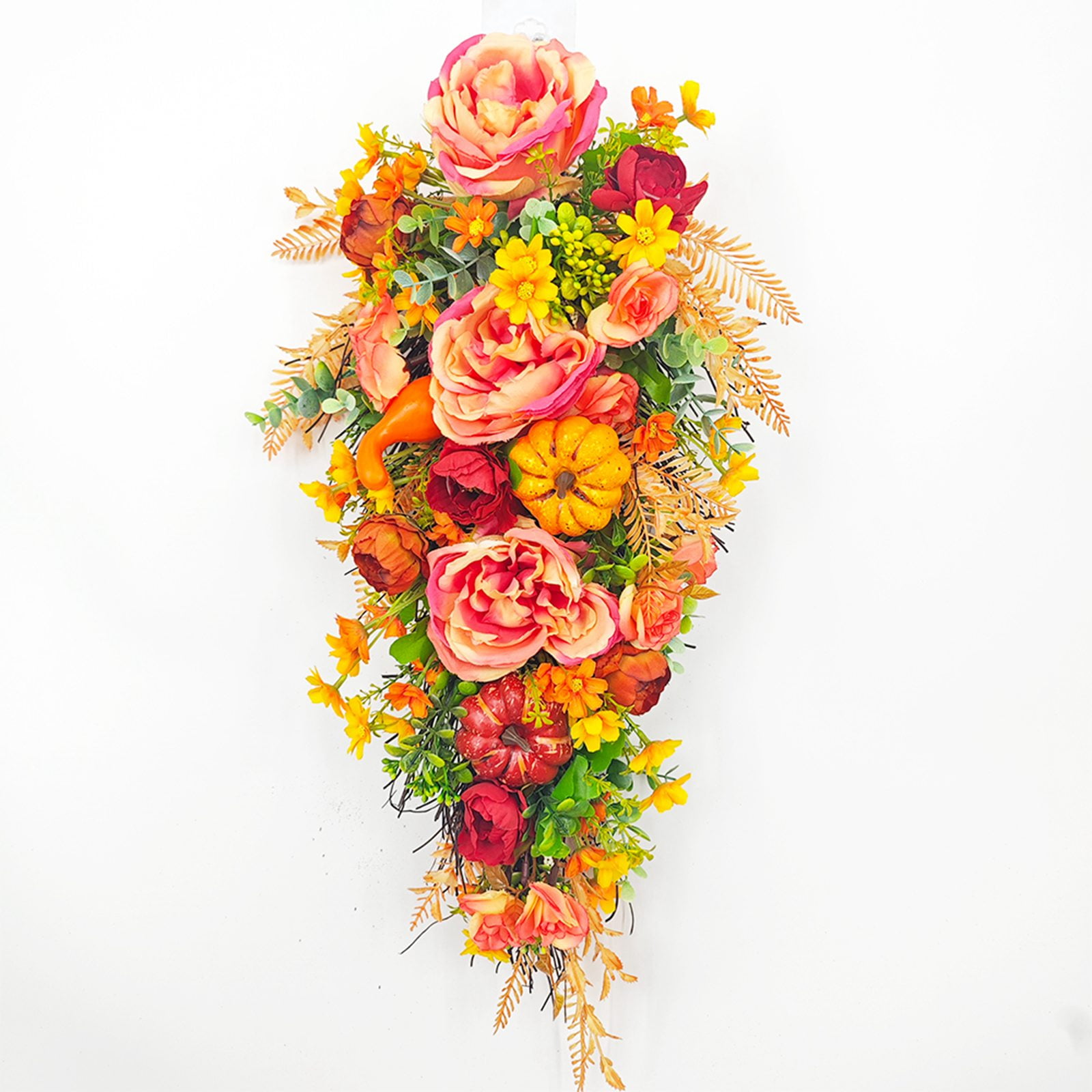 Hotiary Artificial Maple Swags Wreaths, 22" Autumn Harvest Swag, Fall ...