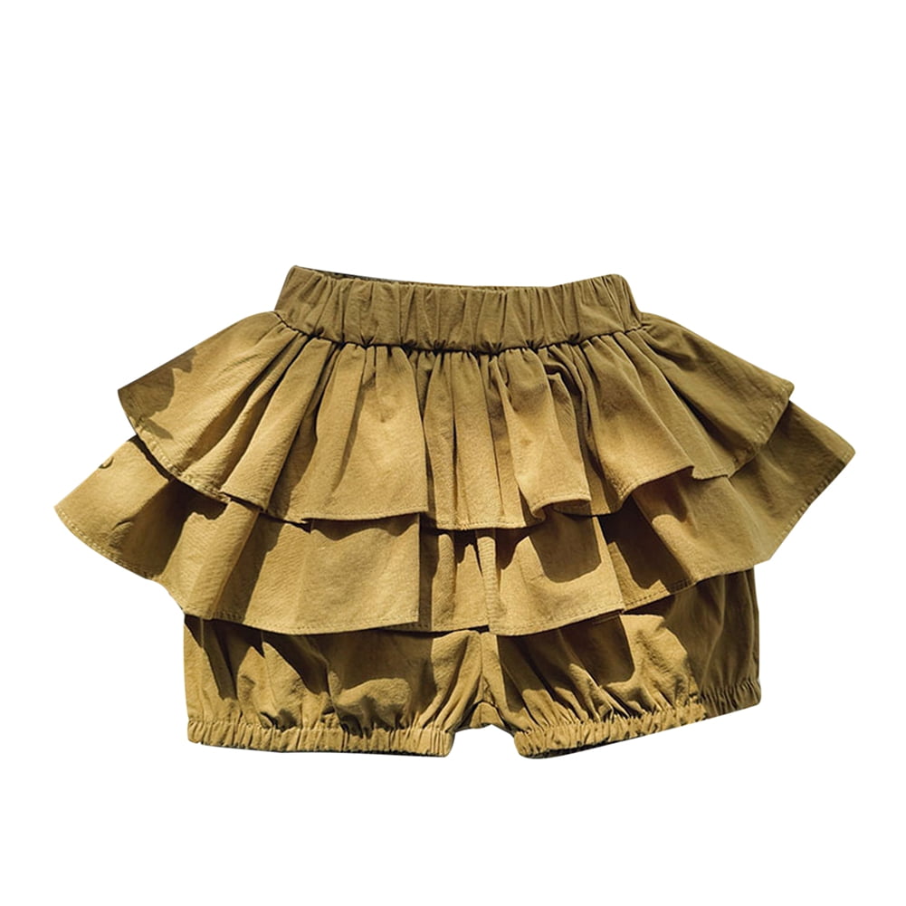 Hotiary Toddler Baby Girls Layer Shirred Skort Kids High Elastic ...