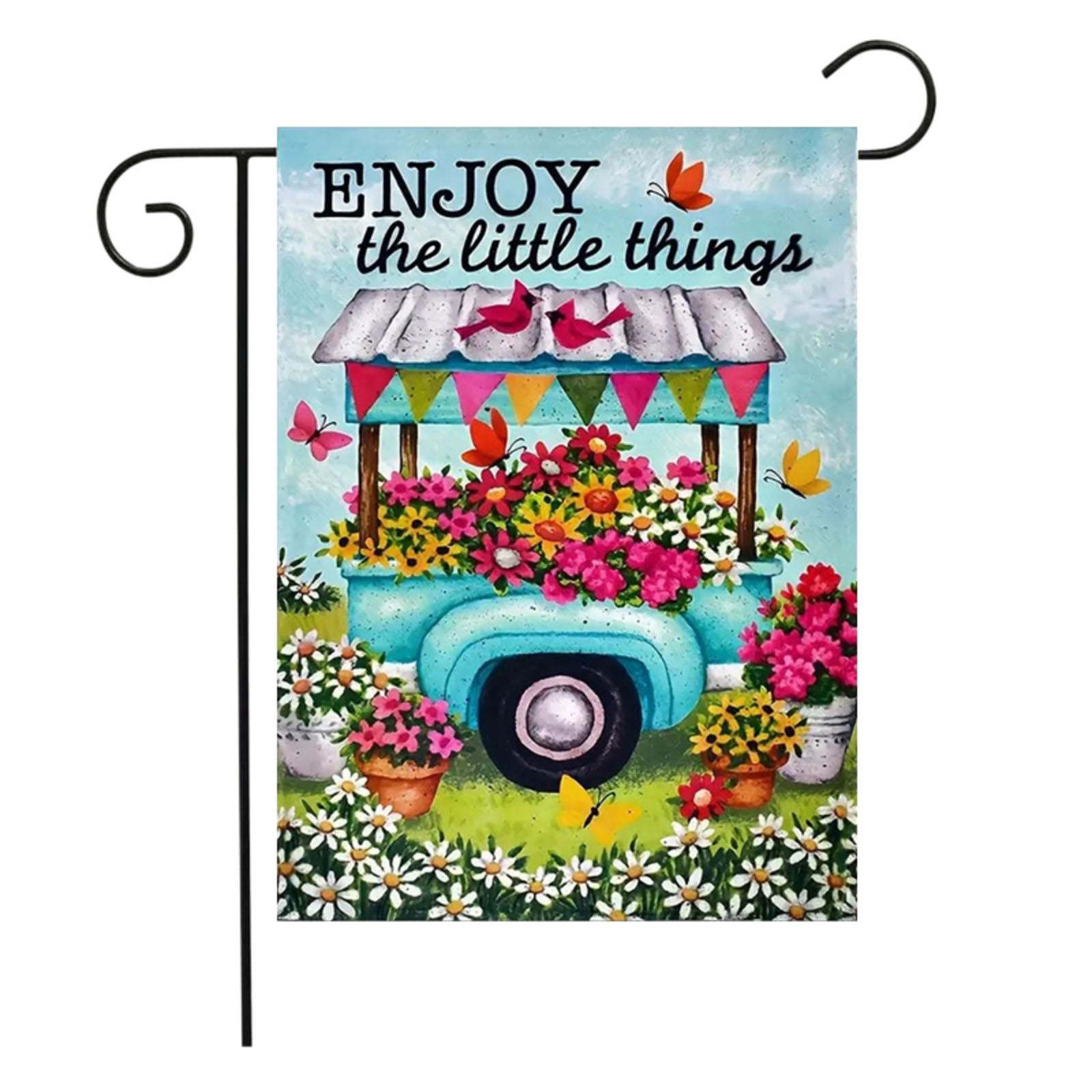 Hotiary Welcome Spring Garden Flag 12x18 Inch Burlap Double Sided ...