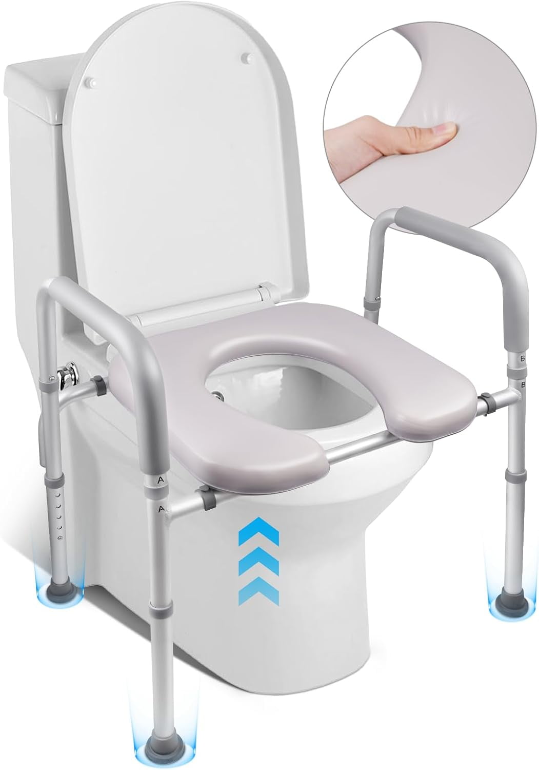 Toilet Seat Risers for Seniors, Heavy Duty Raised Toilet Seat with ...