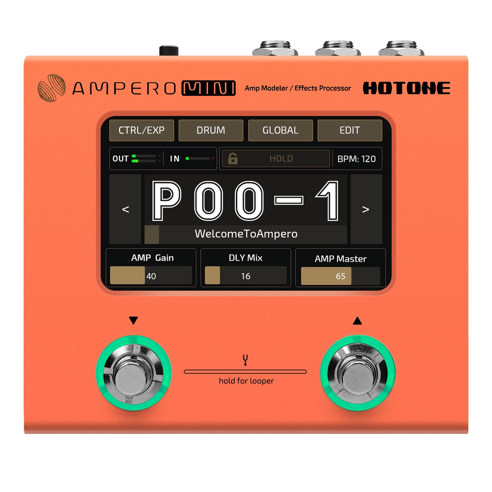 Hotone Ampero Mini Mp-50OR Guitar Volume Multi Loop, Bass Amp Modeling ...