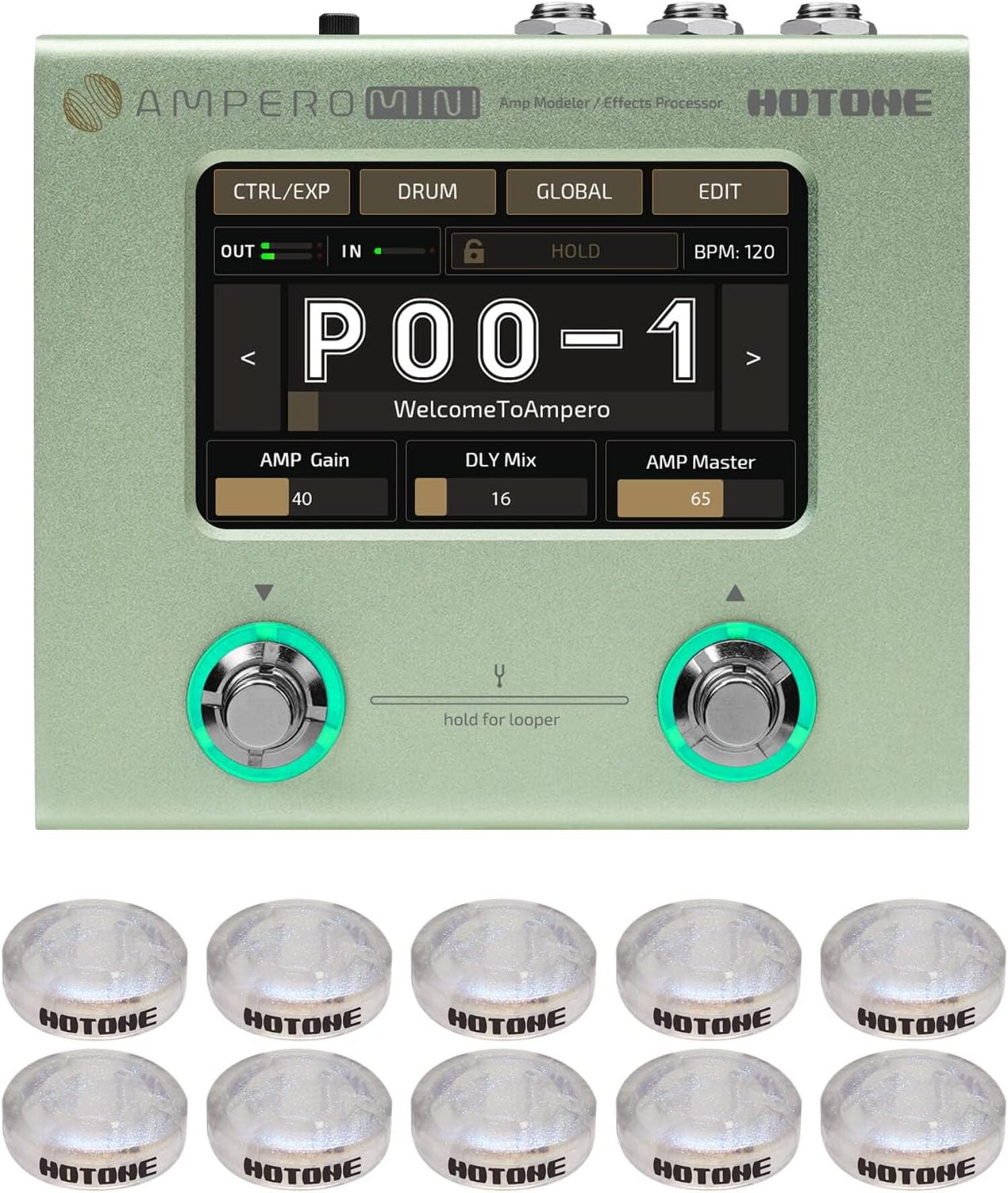 Hotone MP-50MC Ampero Mini Matcha Guitar Multi-Effects Pedal - Walmart.com