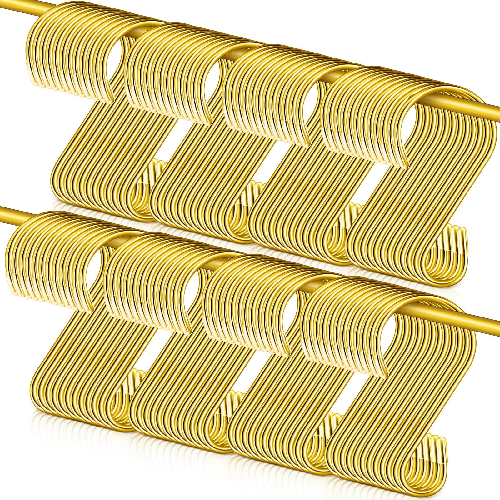 Hotop 100 Pcs S Shaped Stainless Steel Hooks Metal Hanging Curtain ...