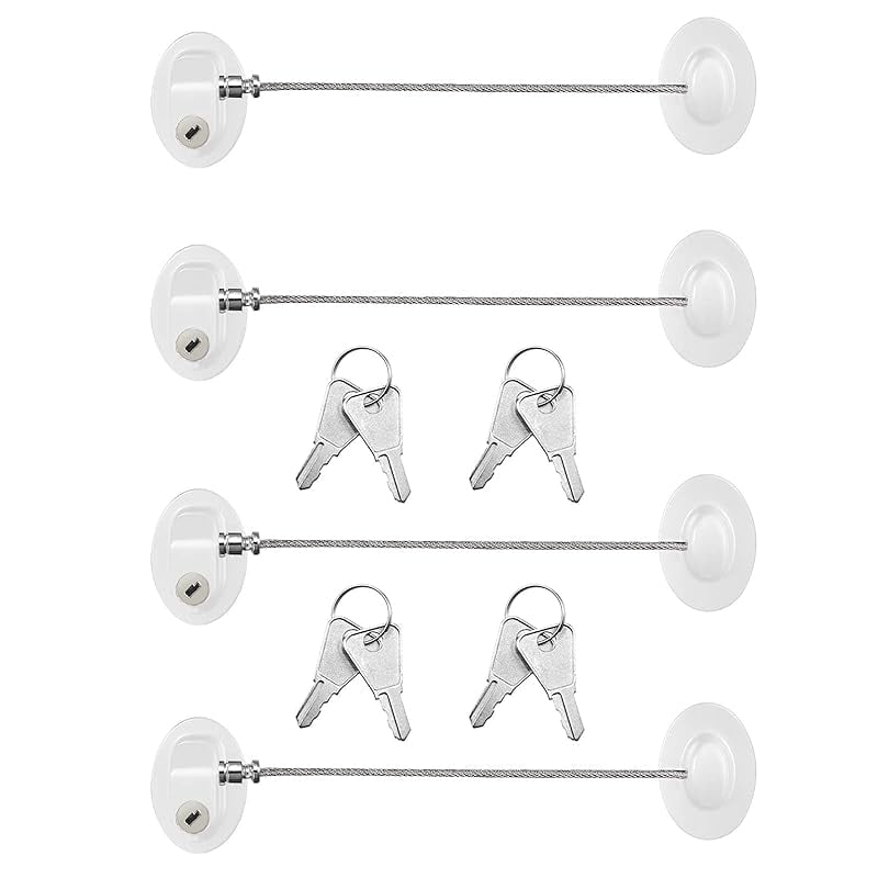 Hotop 4 Pack Cabinet Locks with Keys Mini Fridge Refrigerator Locks for ...