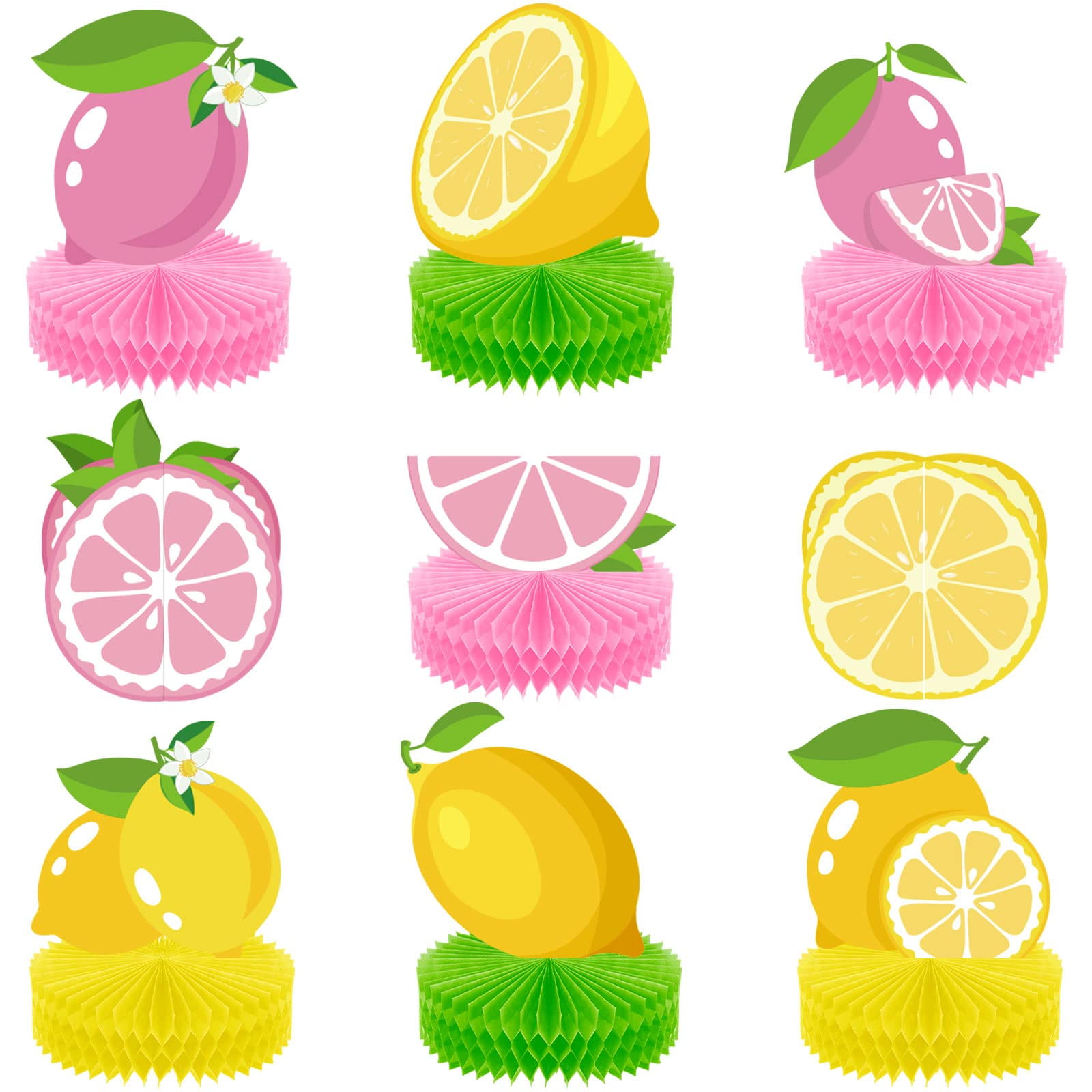 Hotop Pink Lemonade Party Decorations for Table Lemon Honeycomb ...